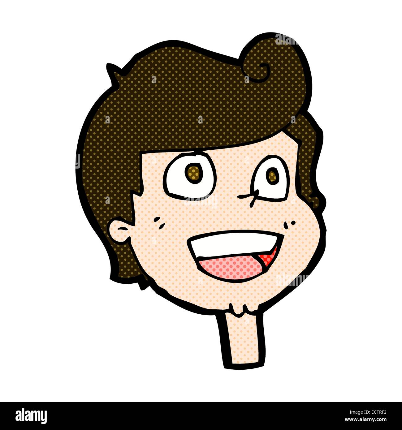 retro comic book style cartoon happy face Stock Vector Image & Art - Alamy