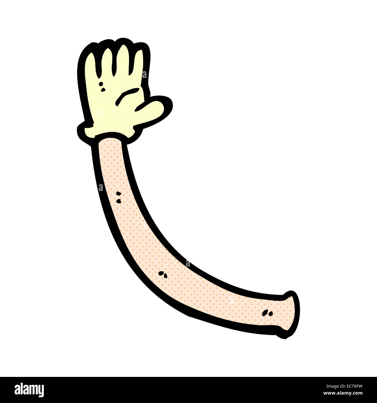 retro comic book style cartoon arm with rubber glove Stock Vector Image ...