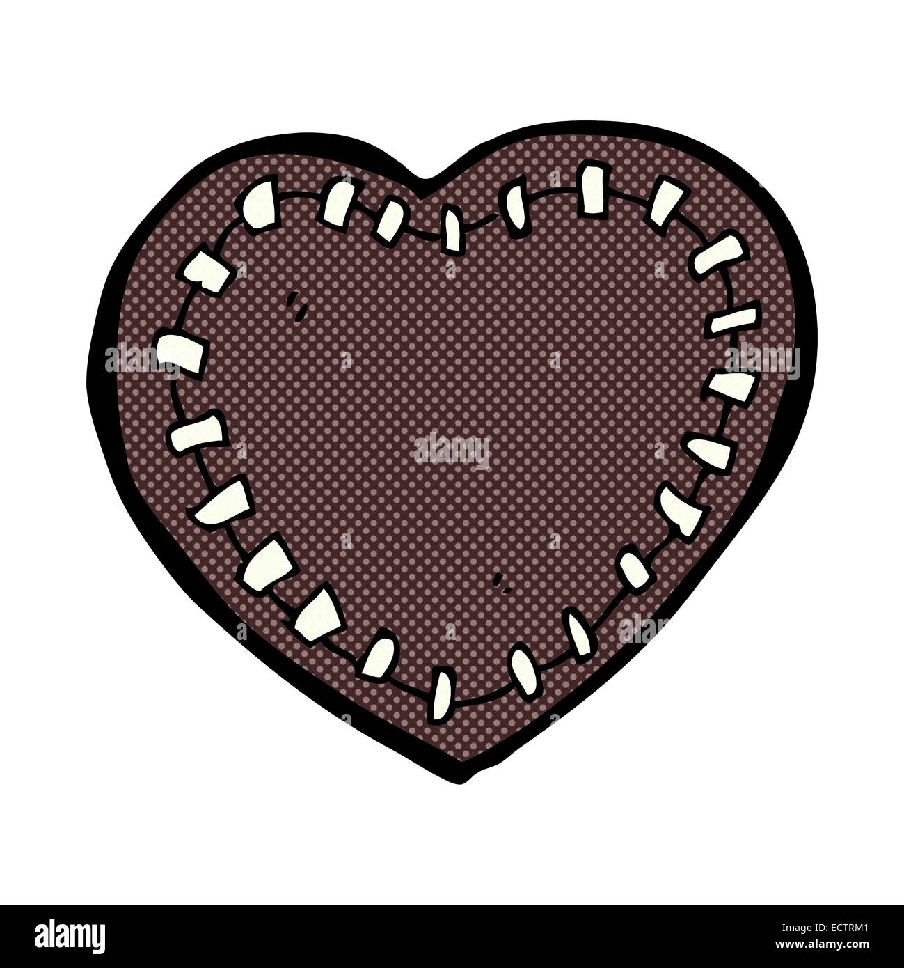retro comic book style cartoon stitched heart Stock Vector Image & Art ...