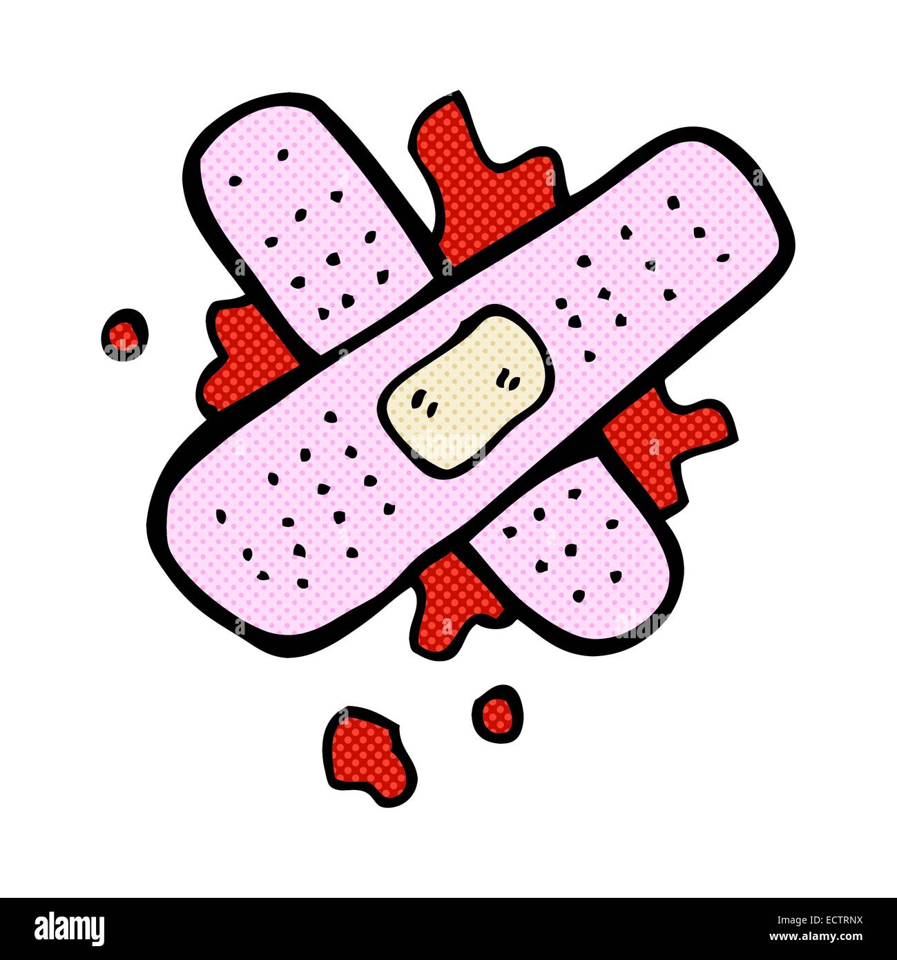 retro comic book style cartoon bloody medical plaster Stock Vector ...