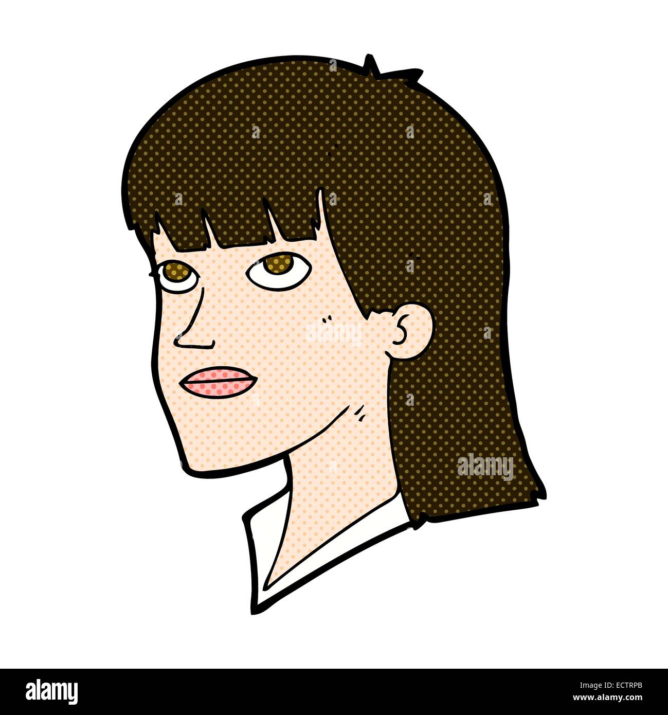 retro comic book style cartoon serious woman Stock Vector Image & Art ...
