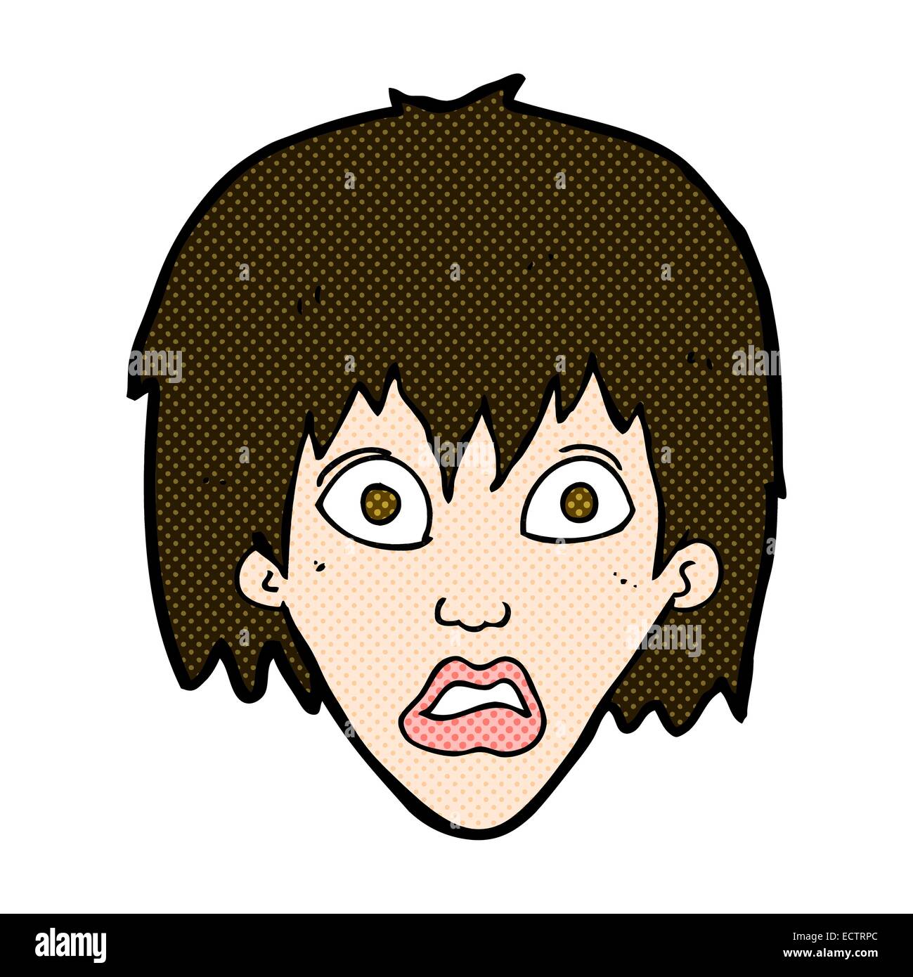 retro comic book style cartoon frightened woman Stock Vector Image ...