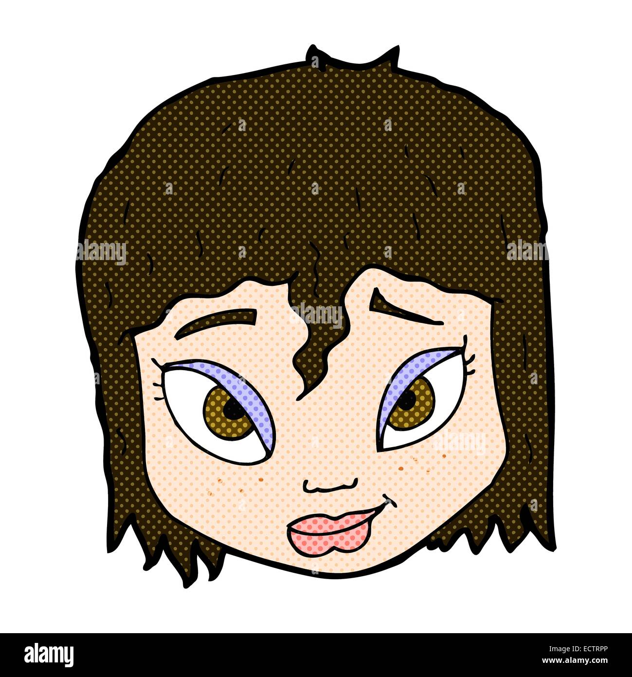 retro comic book style cartoon female face Stock Vector Image & Art - Alamy
