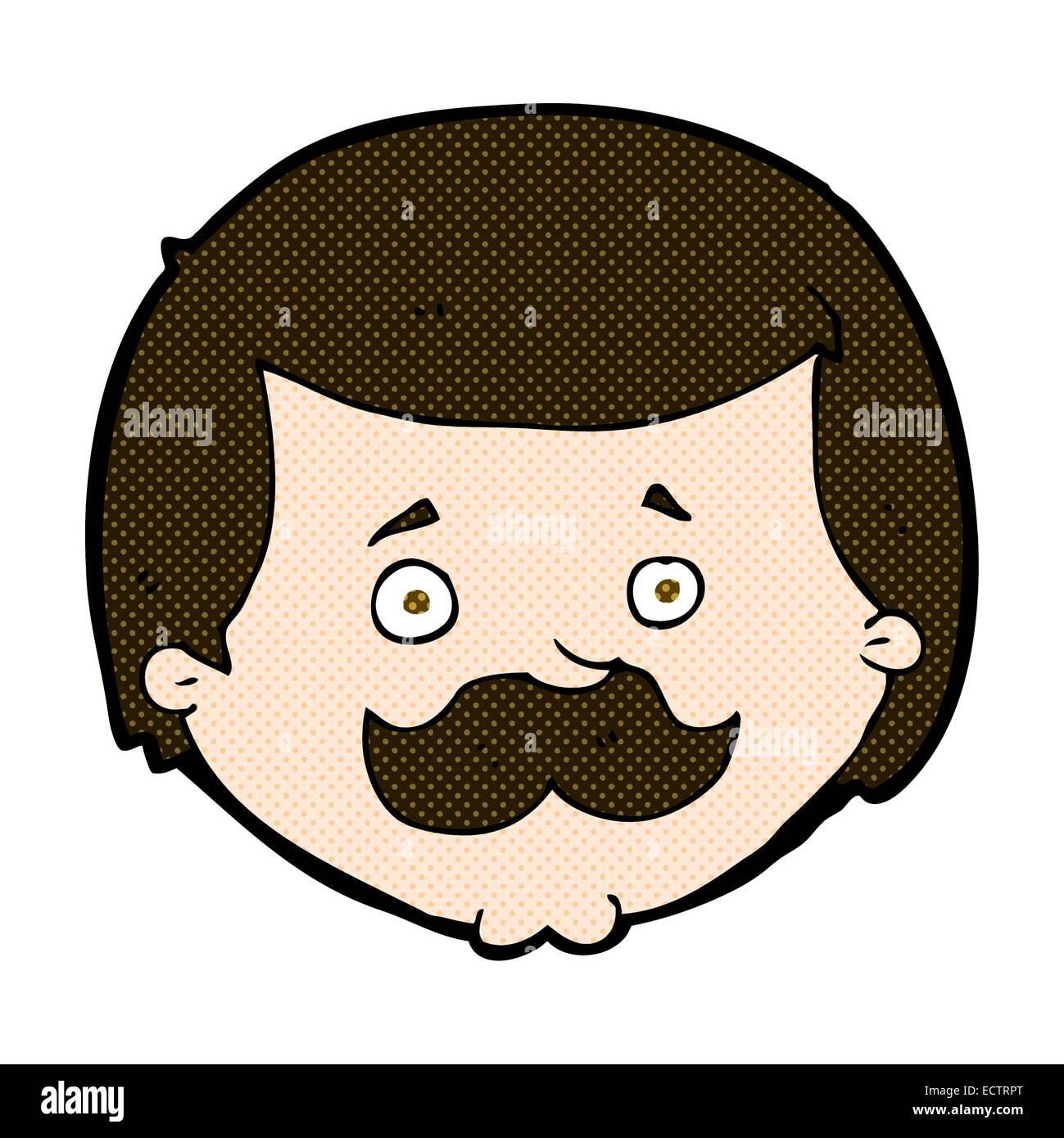 retro comic book style cartoon man with mustache Stock Vector Image ...