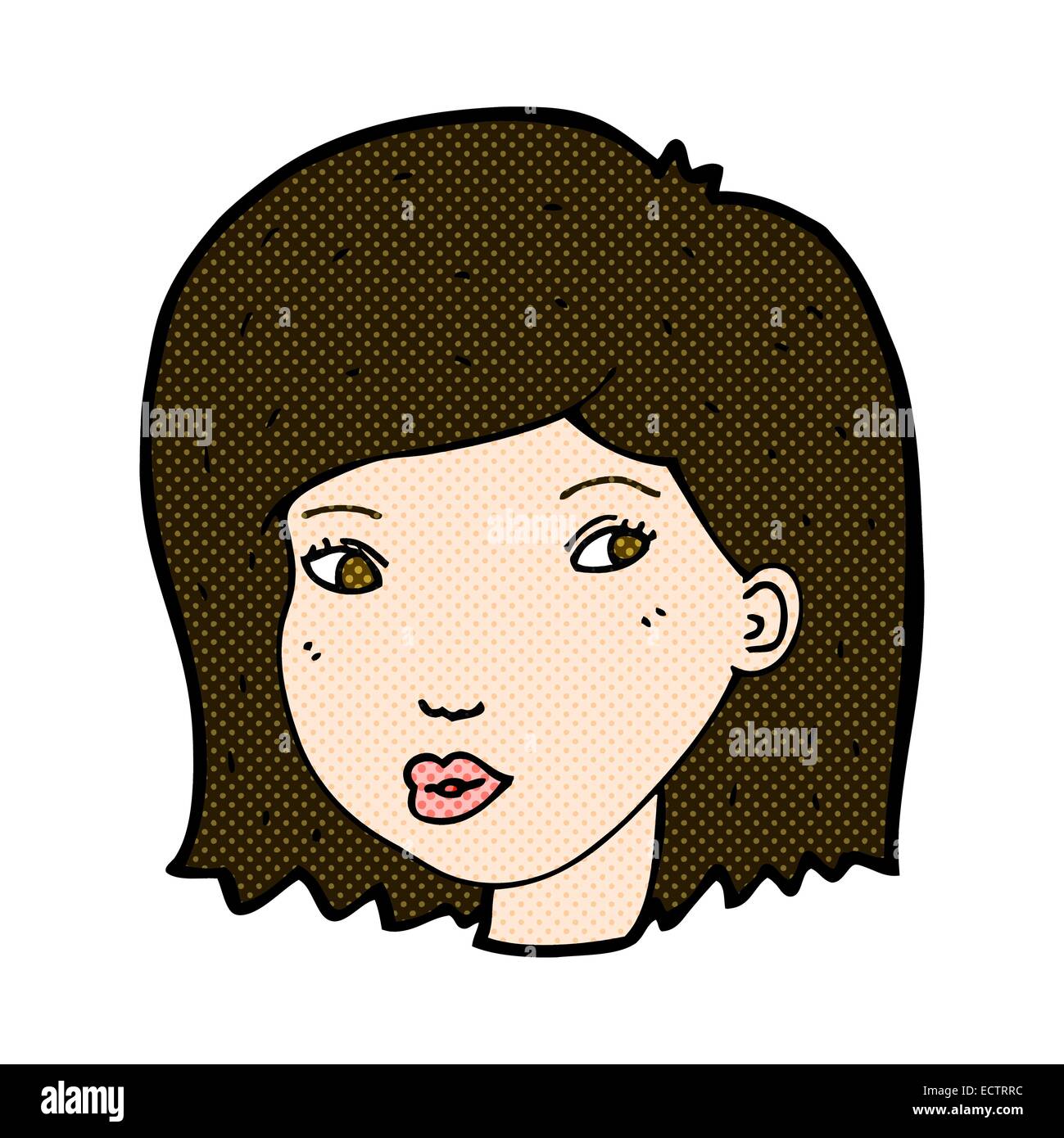 retro comic book style cartoon female face Stock Vector Image & Art - Alamy