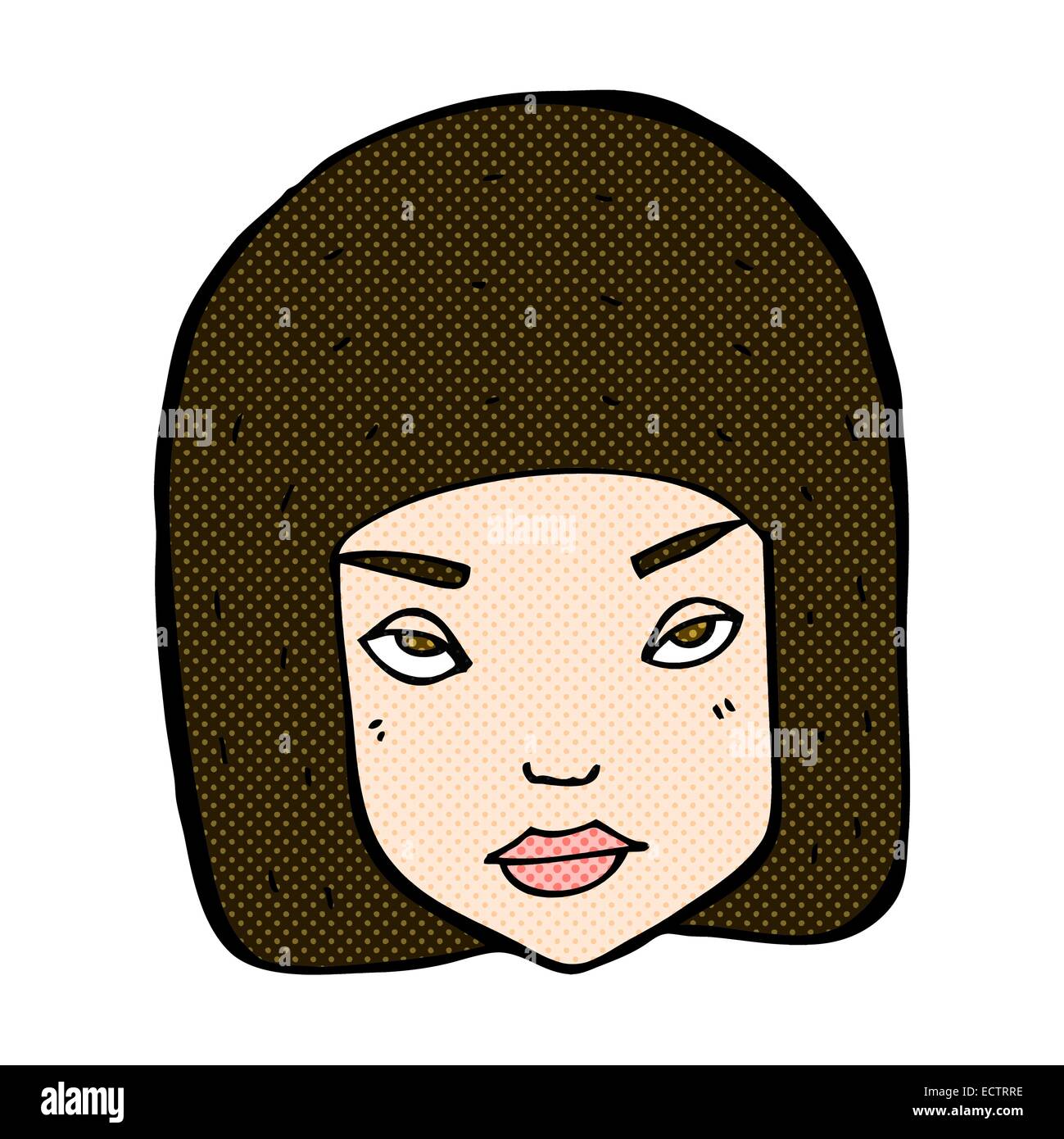 retro comic book style cartoon annoyed female face Stock Vector Image ...