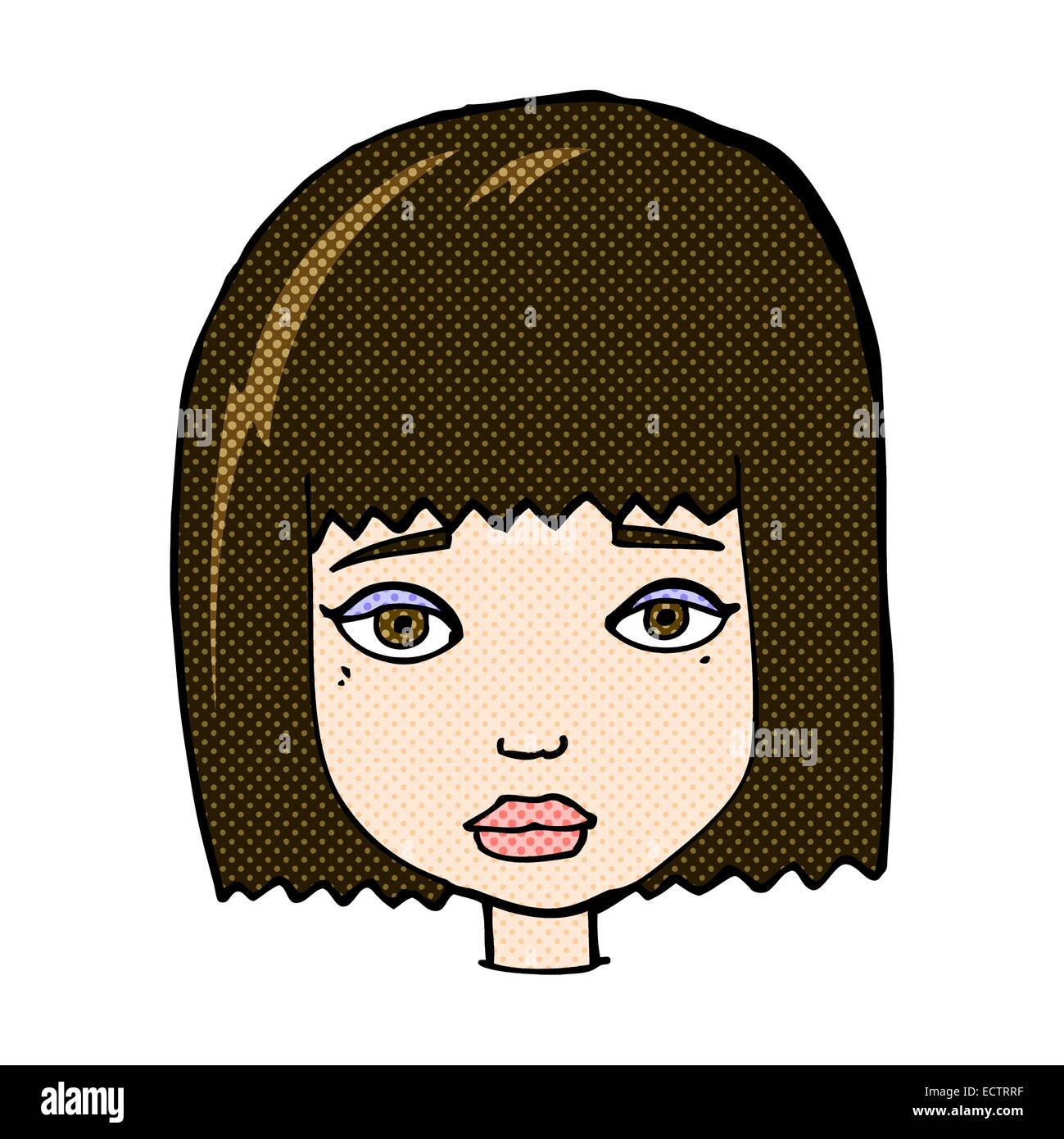 retro comic book style cartoon female face Stock Vector Image & Art - Alamy