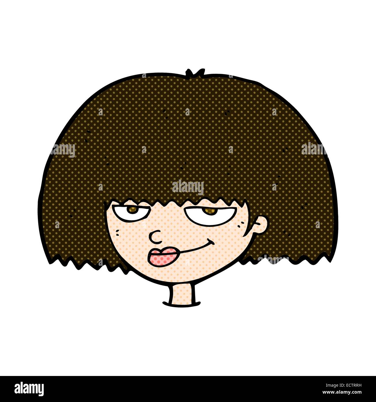retro comic book style cartoon mean female face Stock Vector Image ...