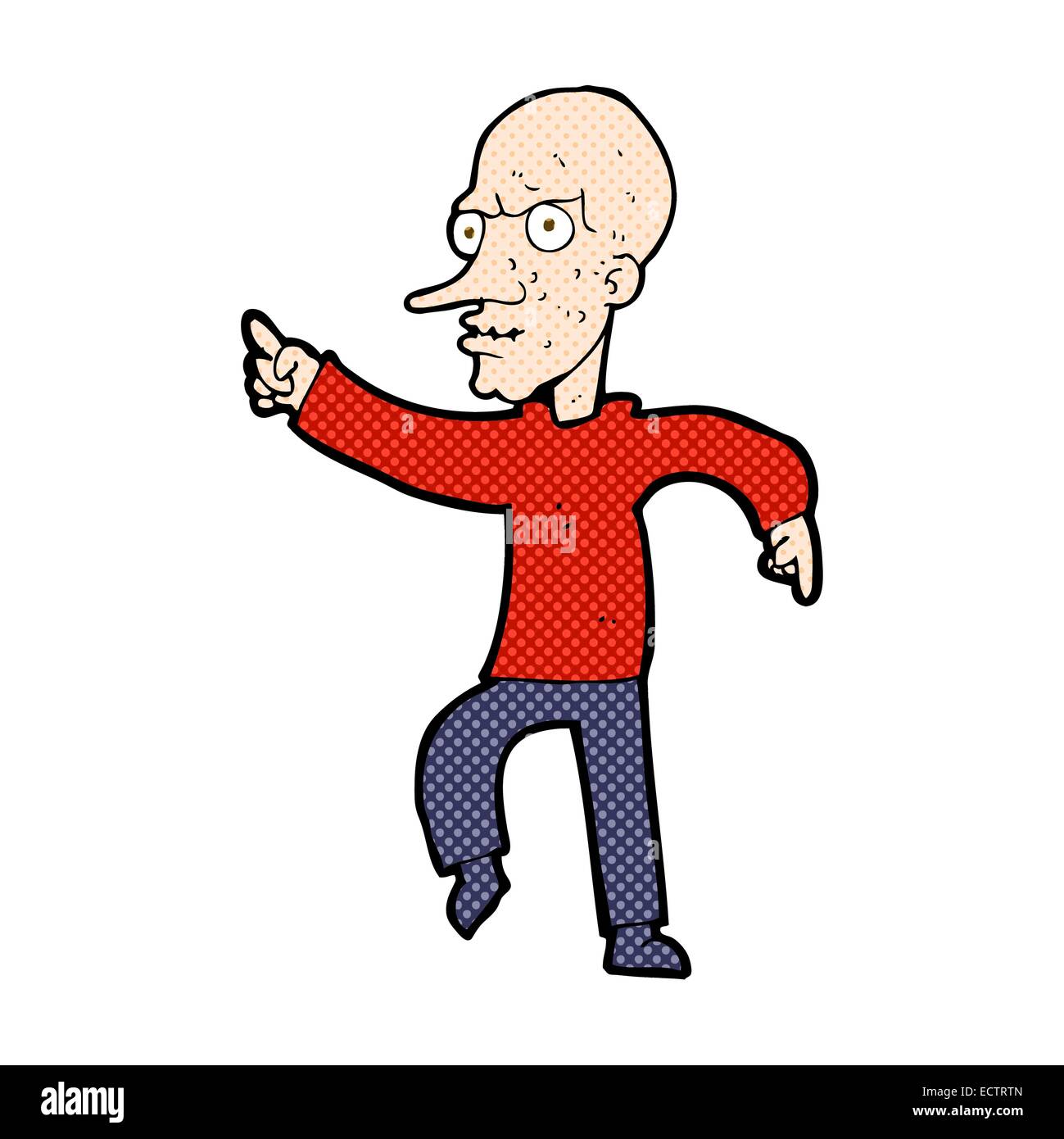retro comic book style cartoon angry old man Stock Vector Image & Art ...