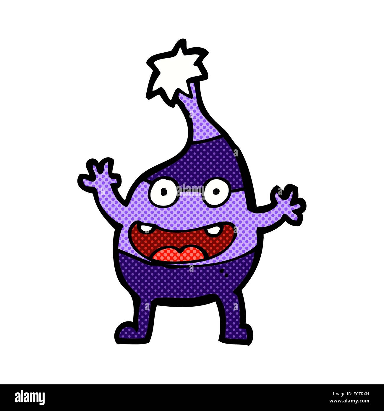 retro comic book style cartoon funny christmas creature Stock Vector ...