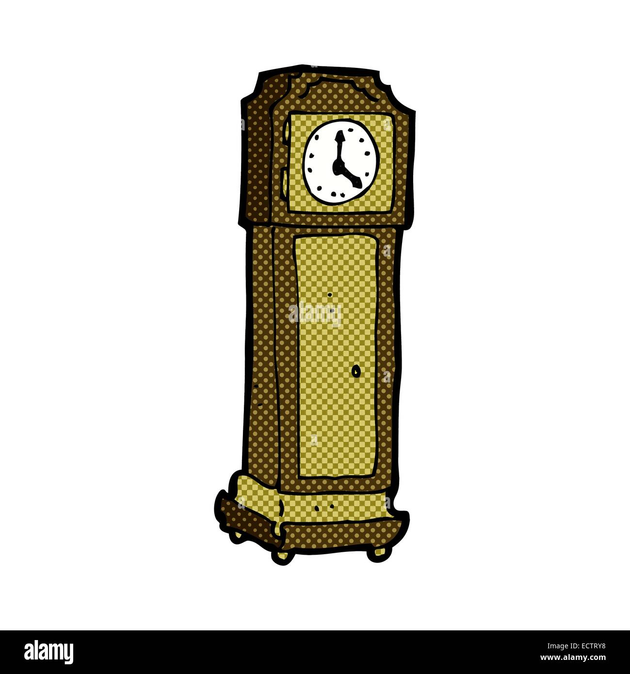 retro comic book style cartoon grandfather clock Stock Vector Image ...