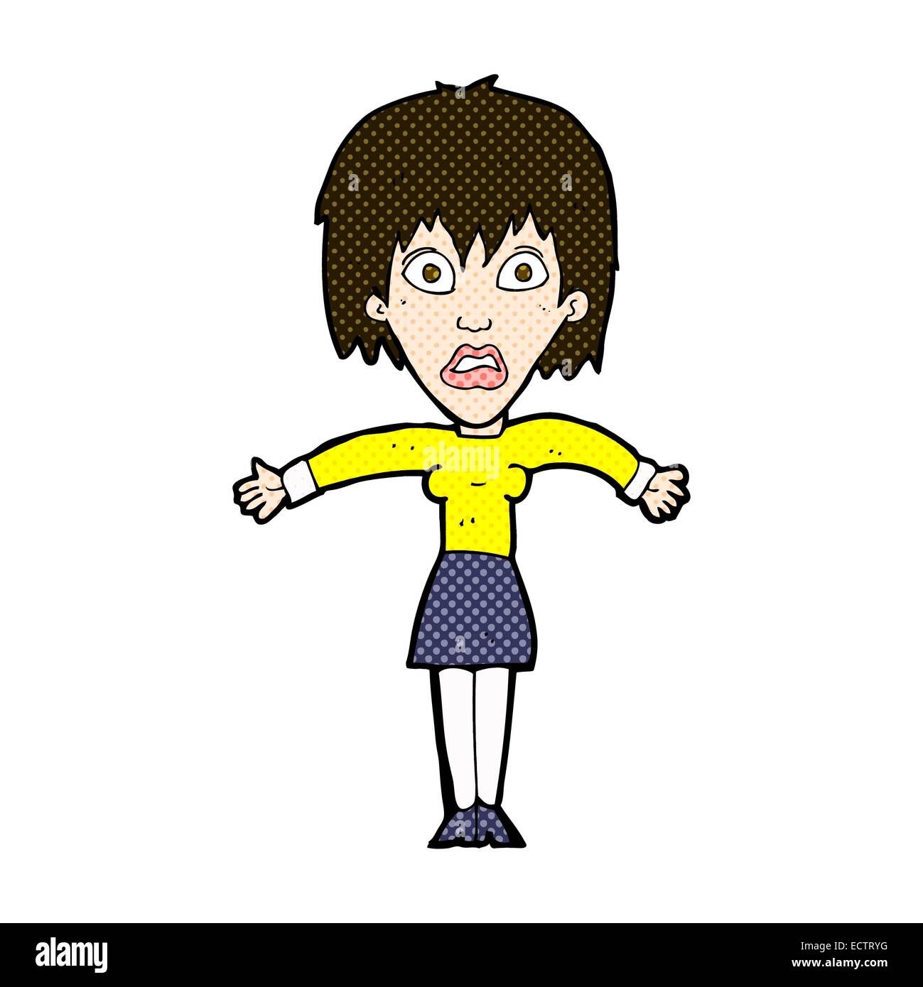 retro comic book style cartoon shocked woman Stock Vector Image & Art ...