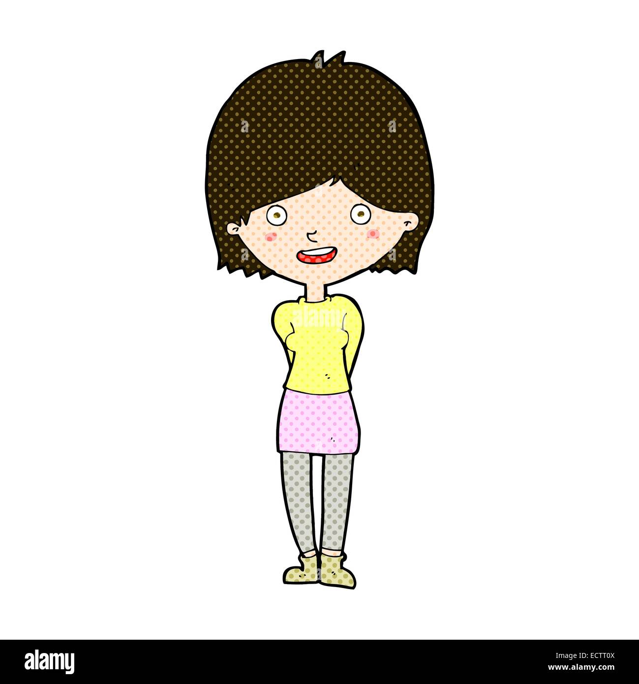 retro comic book style cartoon friendly woman Stock Vector Image & Art ...