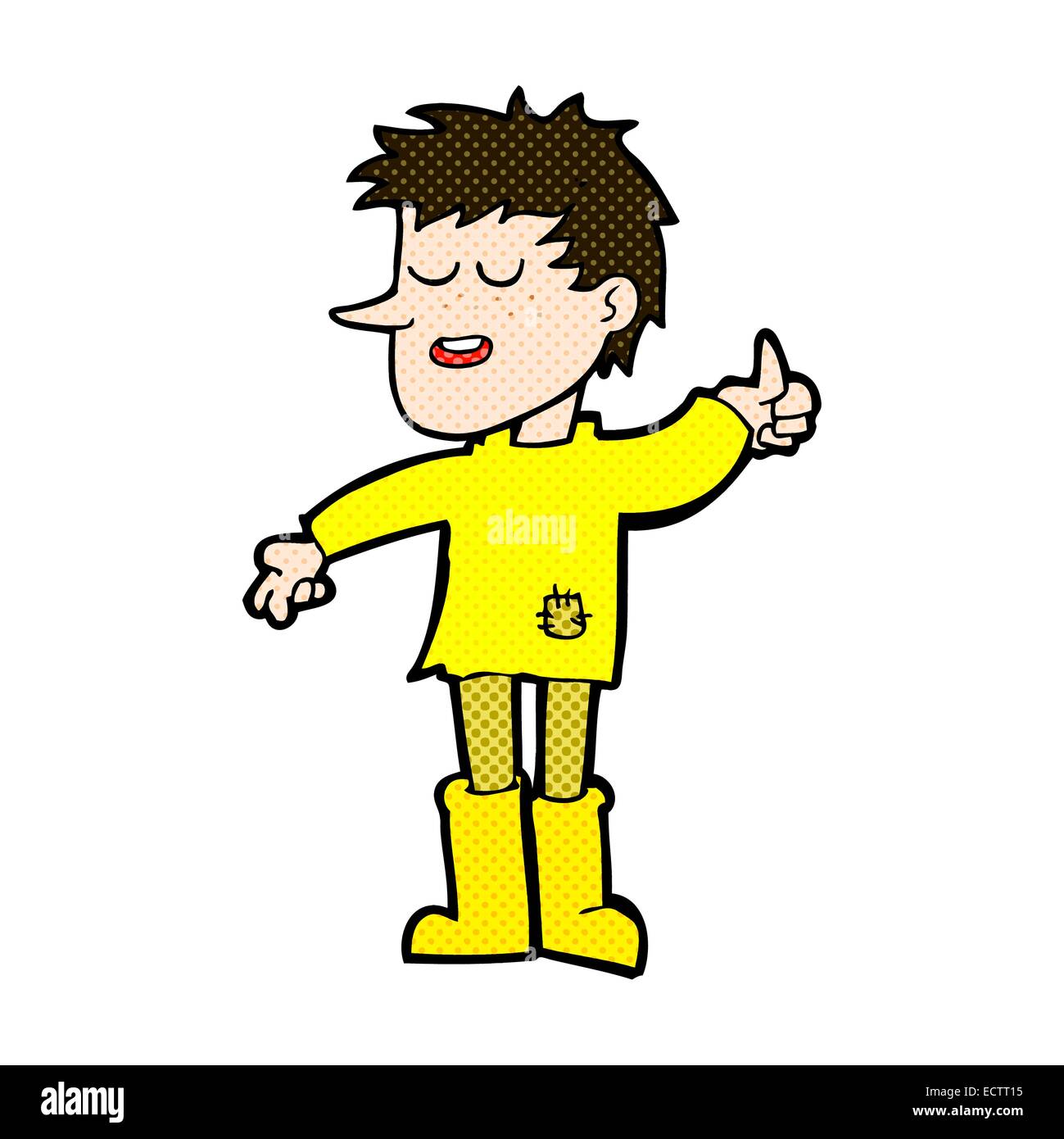 retro comic book style cartoon poor boy with positive attitude Stock ...