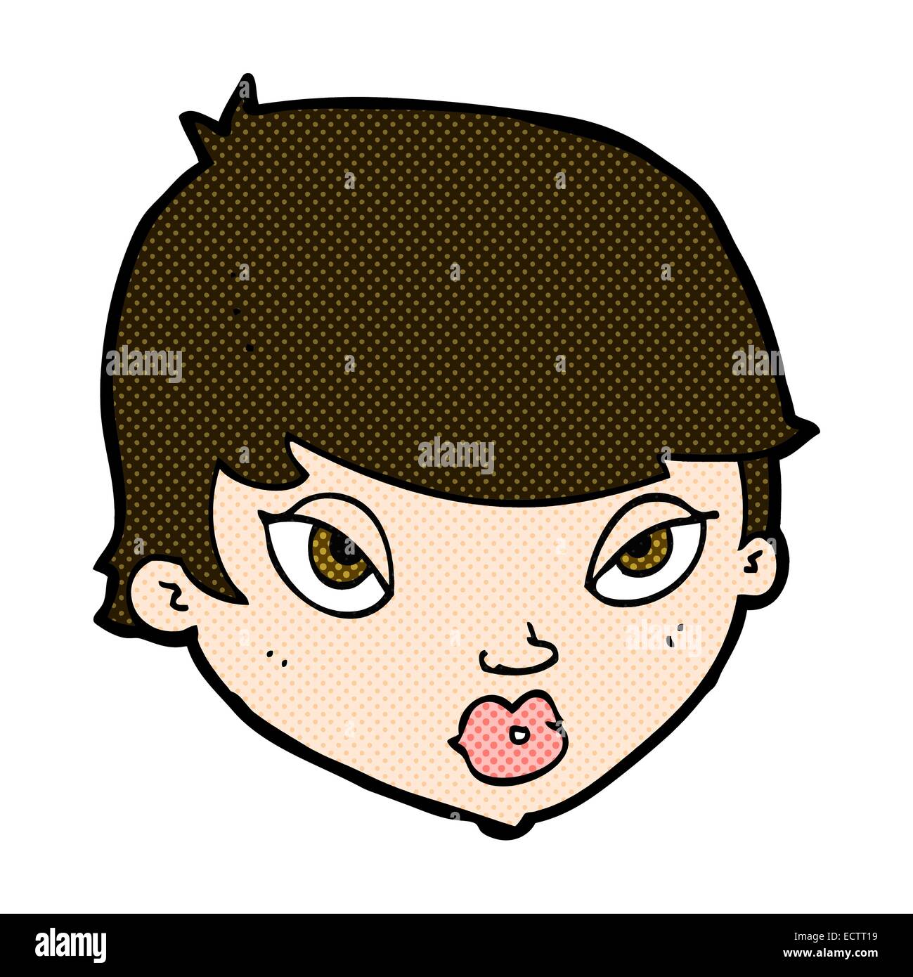 retro comic book style cartoon unimpressed woman Stock Vector Image ...