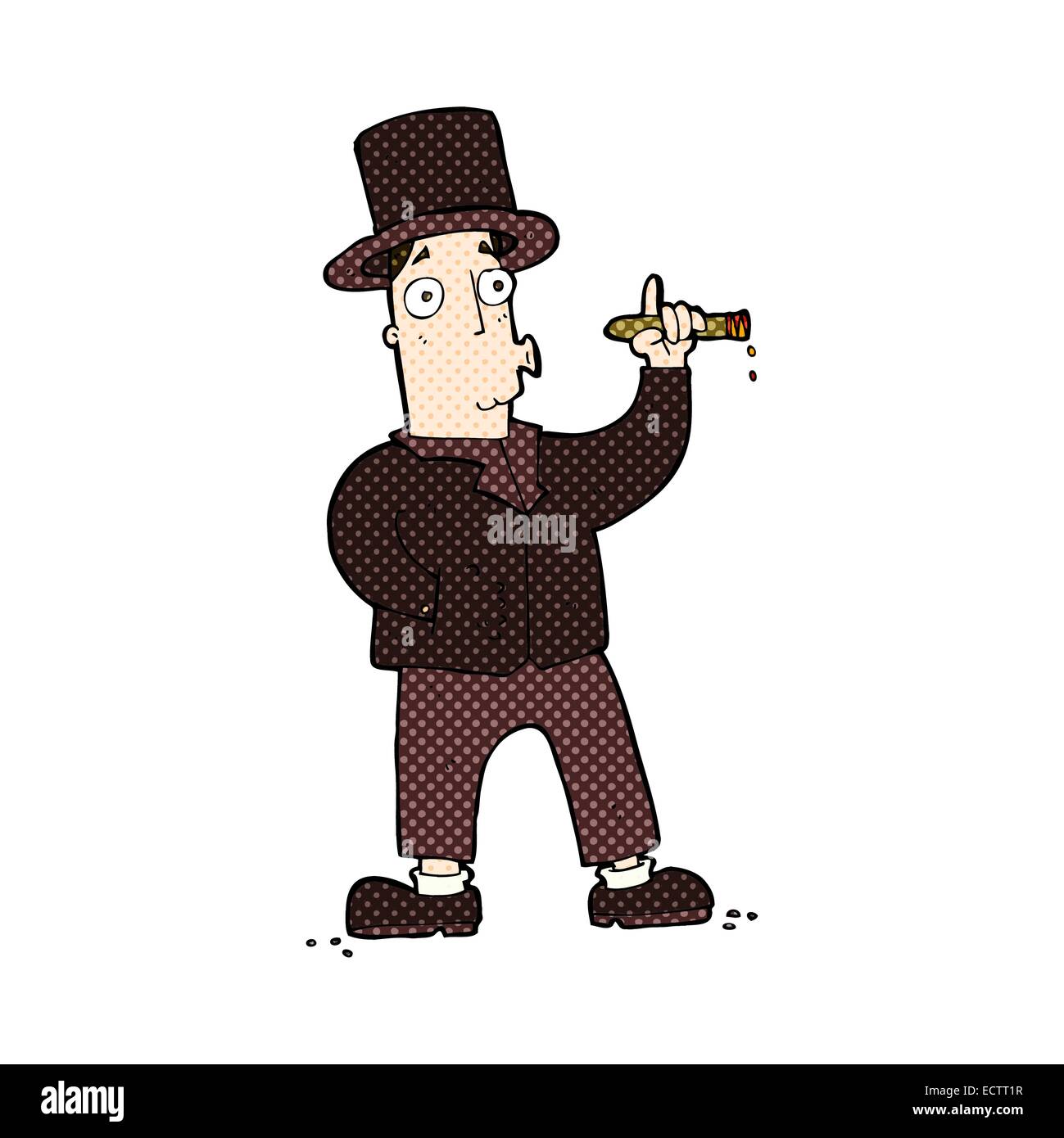 retro comic book style cartoon smoking gentleman Stock Vector Image ...