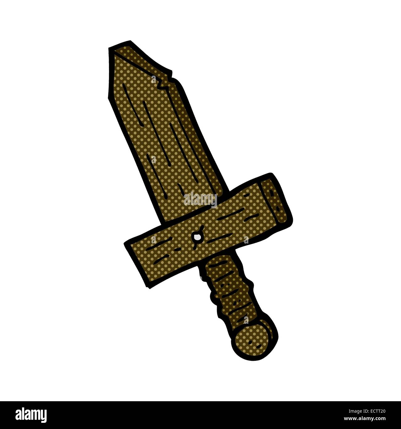 retro comic book style cartoon wooden sword Stock Vector Image & Art ...