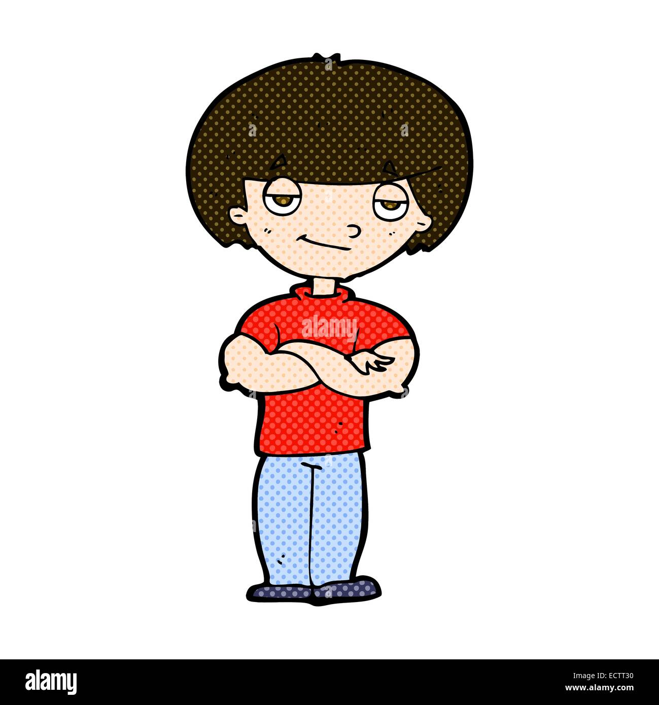 retro comic book style cartoon smug looking man Stock Vector Image ...