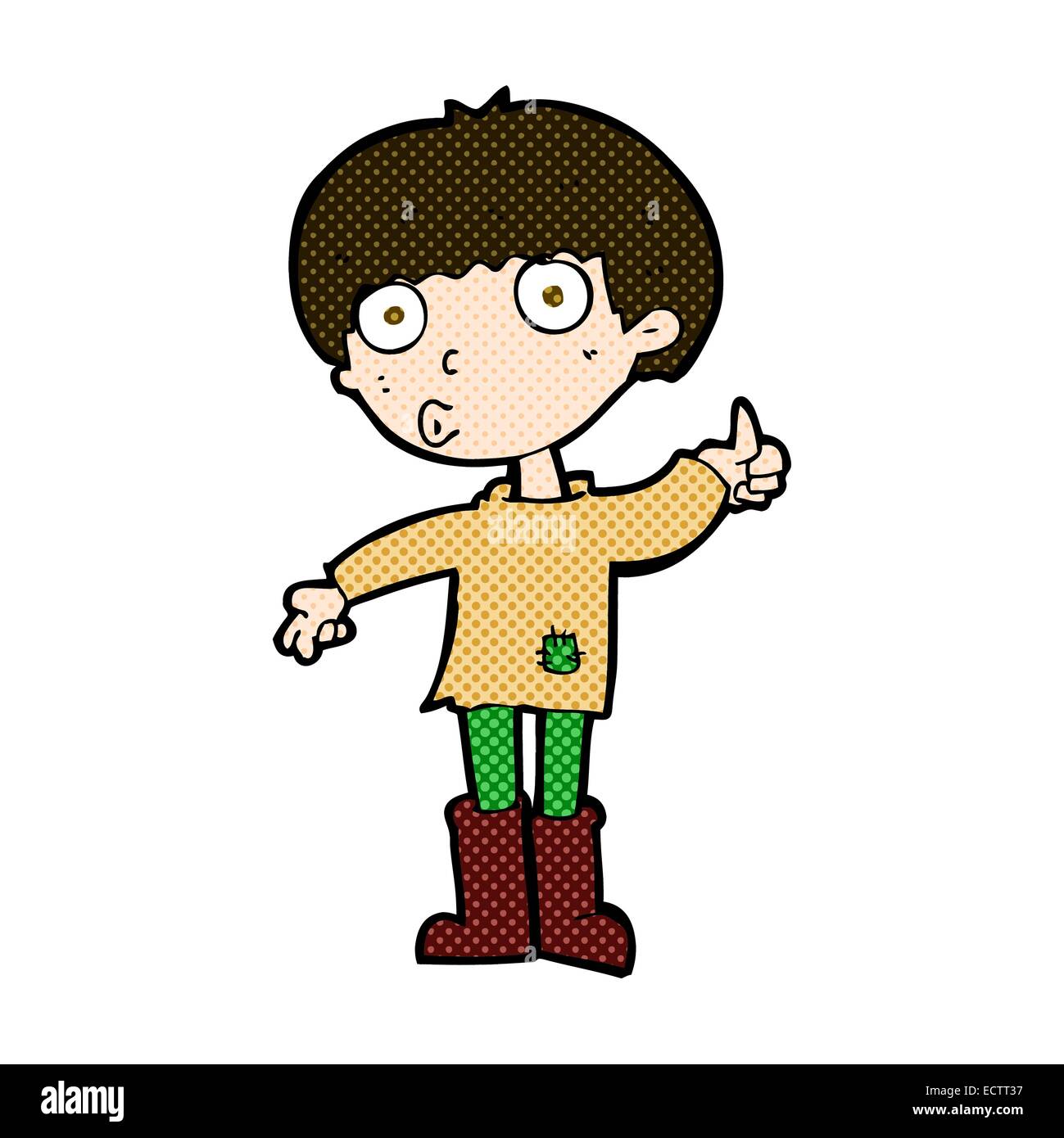 retro comic book style cartoon boy asking question Stock Vector Image ...