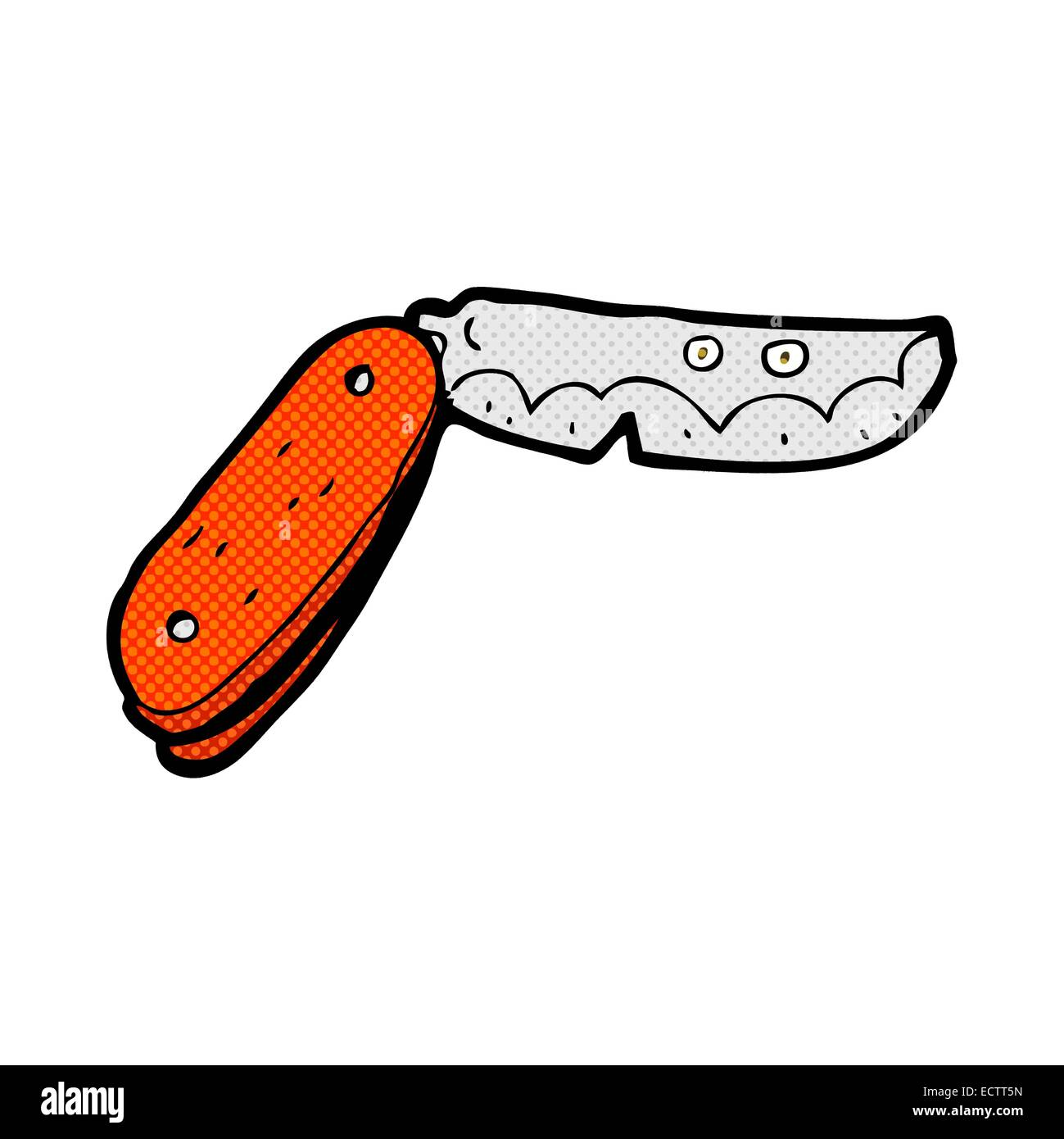 retro comic book style cartoon folding knife Stock Vector Image & Art ...