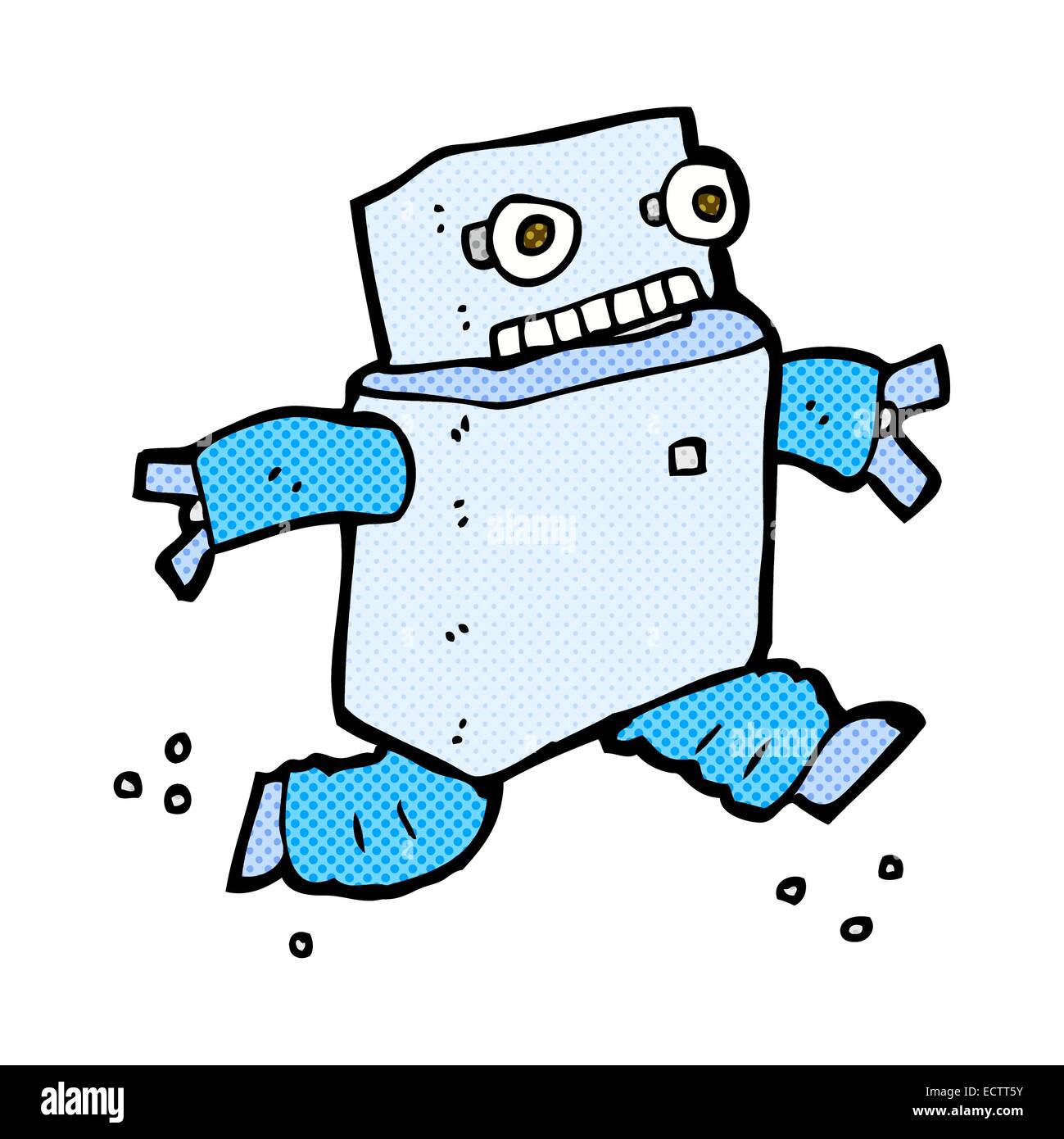 retro comic book style cartoon running robot Stock Vector Image & Art ...