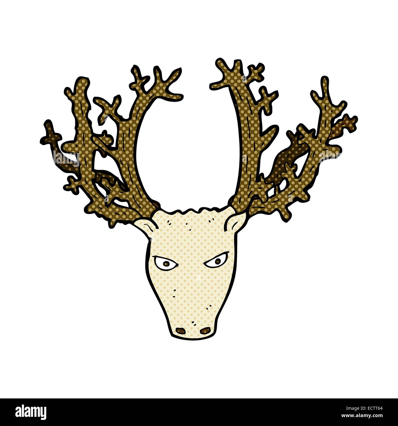 retro comic book style cartoon stag head Stock Vector Image & Art - Alamy
