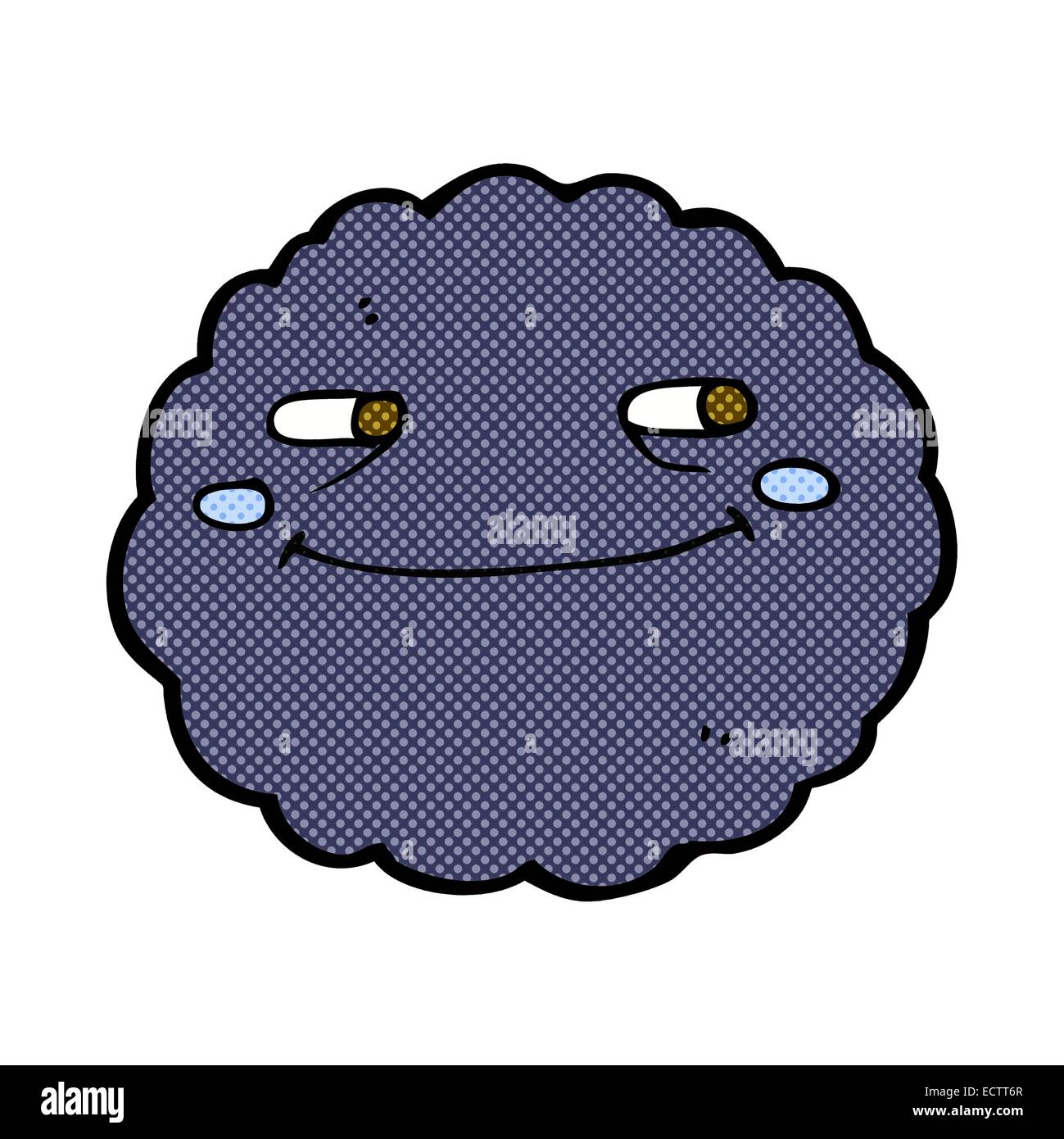 retro comic book style cartoon happy rain cloud Stock Vector Image ...