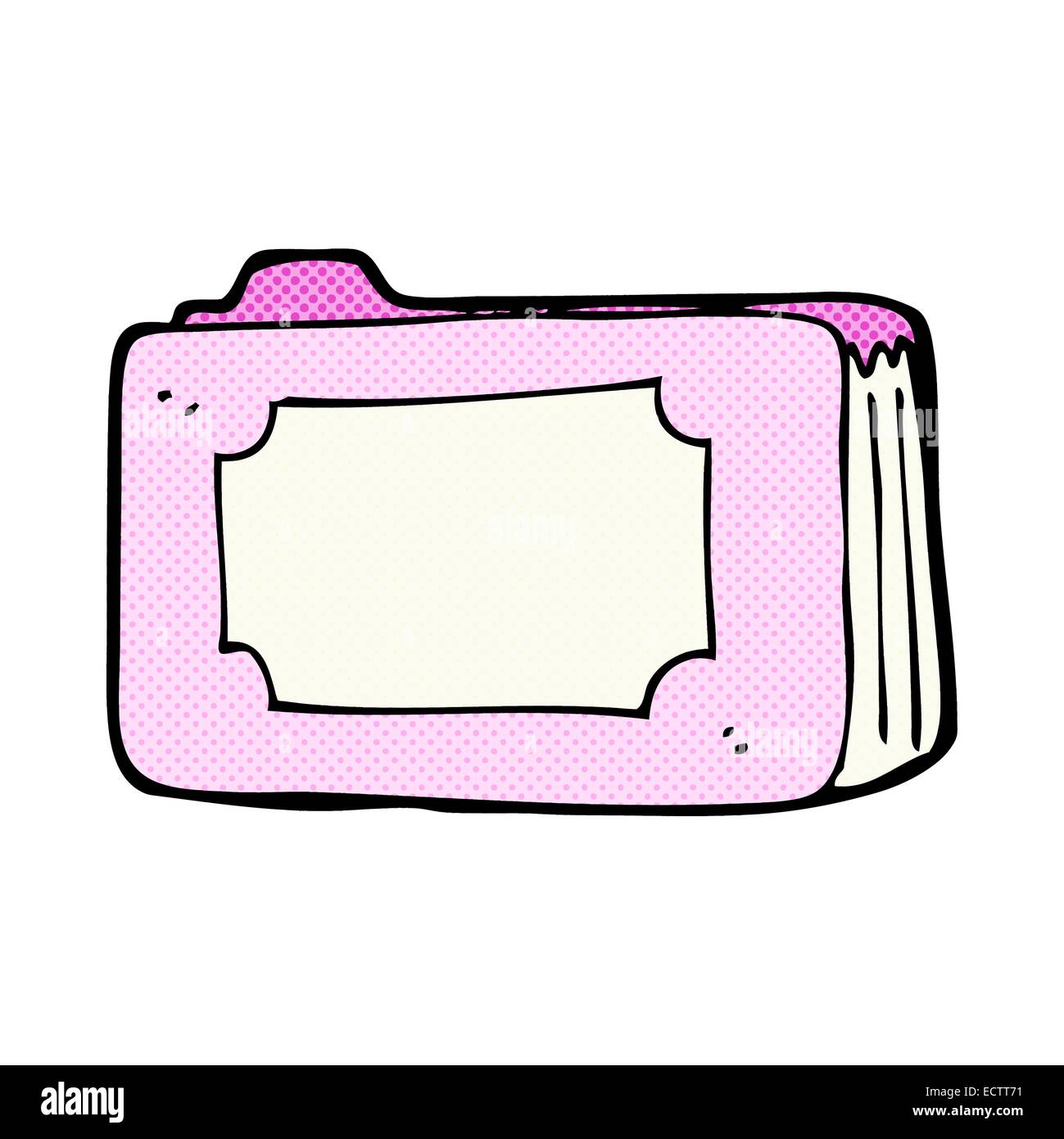 retro comic book style cartoon pink business folder Stock Vector Image ...