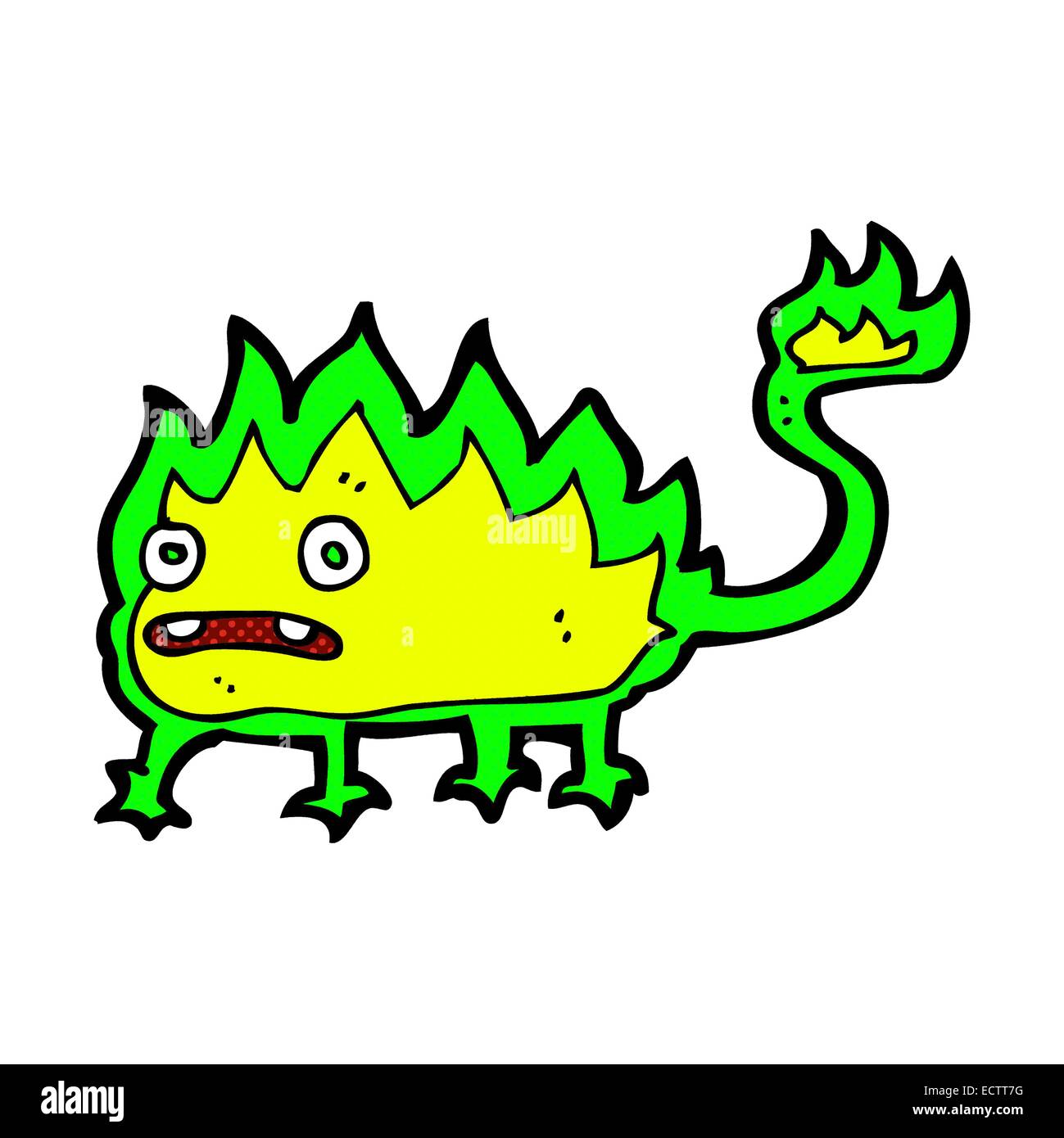 retro comic book style cartoon little fire demon Stock Vector Image ...
