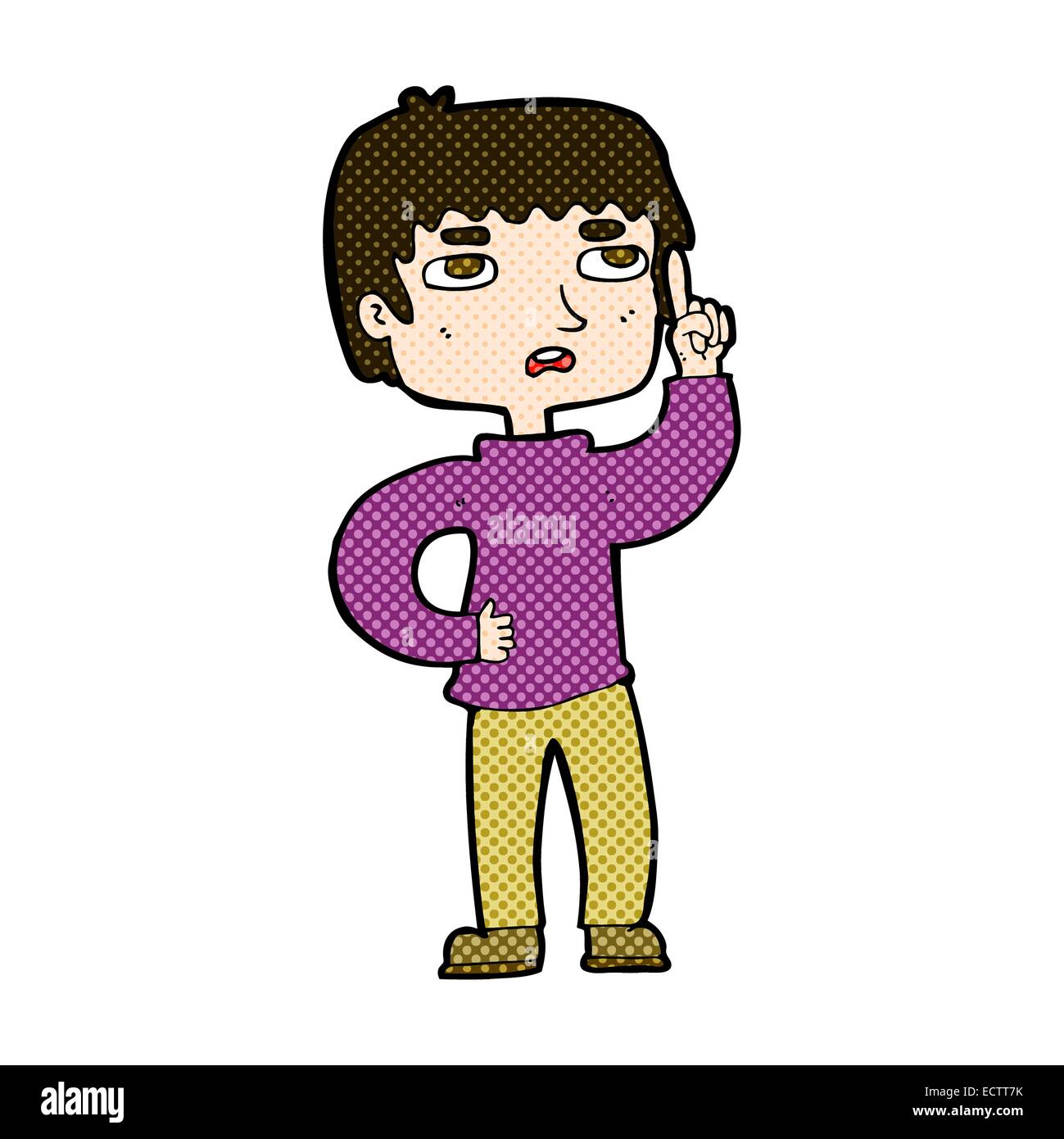 retro comic book style cartoon boy with question Stock Vector Image ...