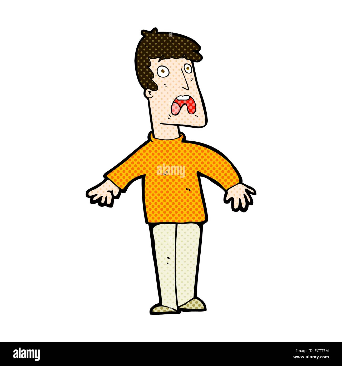 retro comic book style cartoon terrified man Stock Vector Image & Art ...