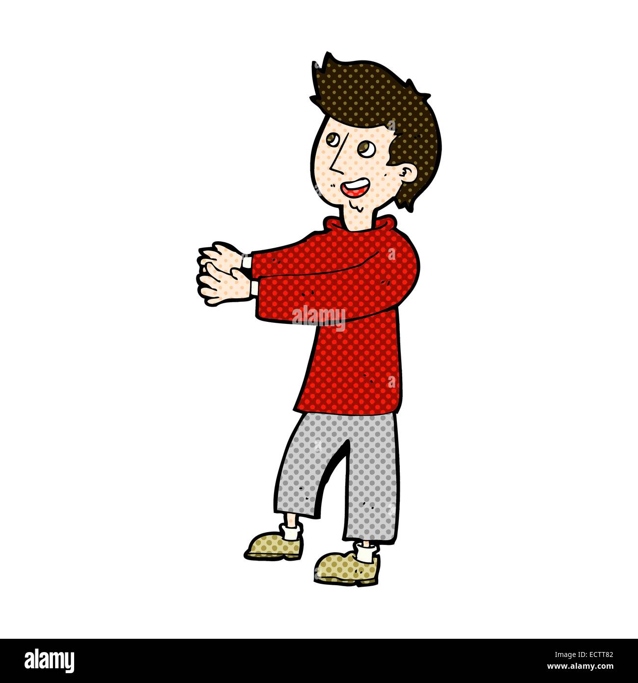retro comic book style cartoon happy man Stock Vector Image & Art - Alamy