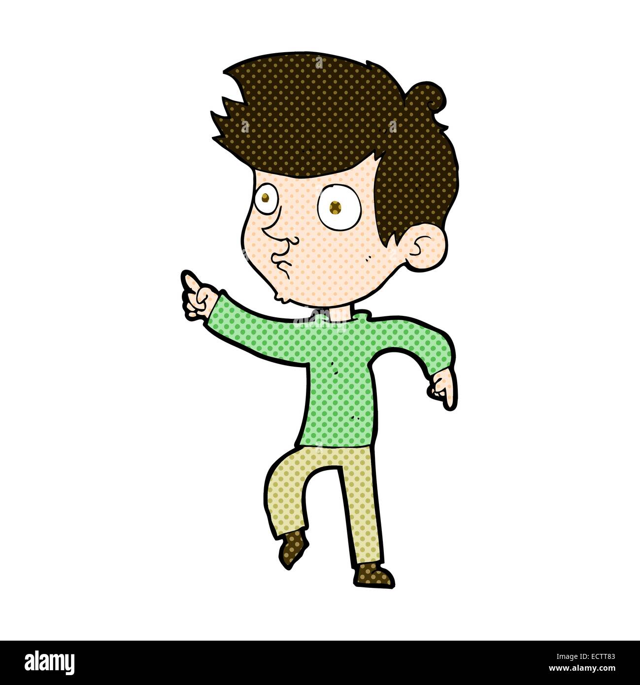 retro comic book style cartoon pointing boy Stock Vector Image & Art ...