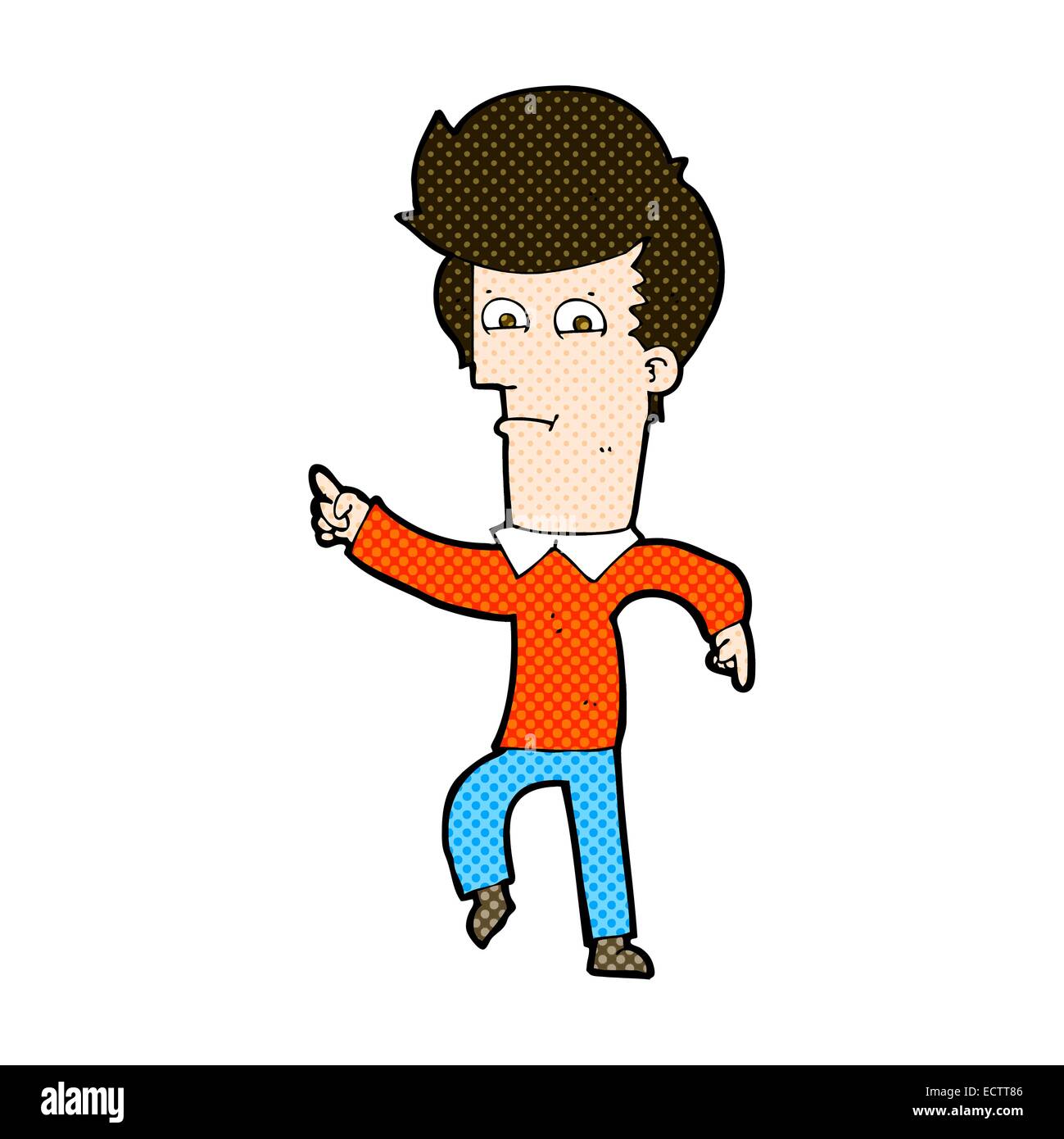 retro comic book style cartoon man pointing Stock Vector Image & Art ...