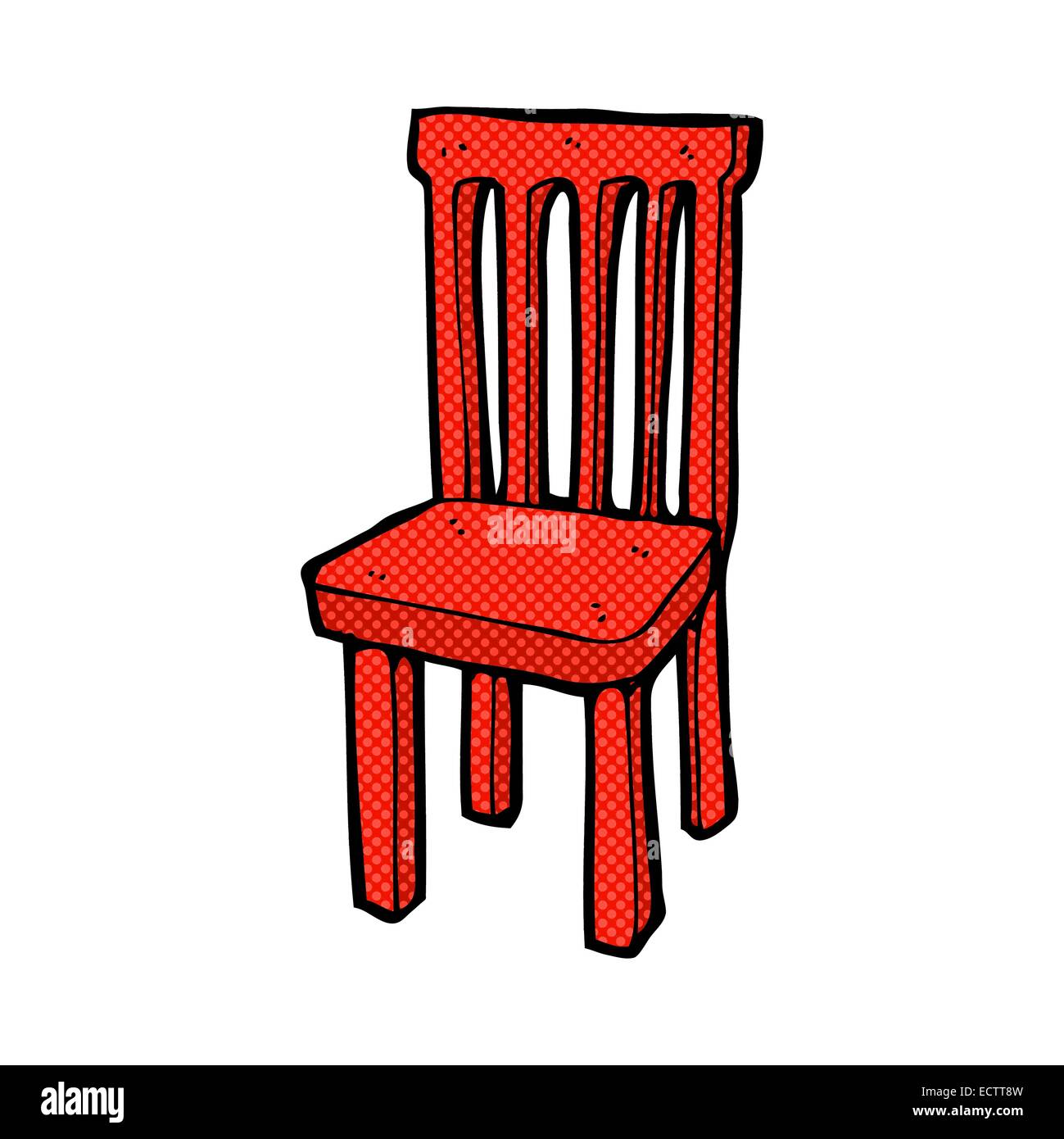 retro comic book style cartoon wooden chair Stock Vector Image & Art ...