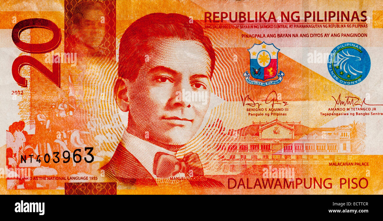 Philippines 20 Twenty Piso Bank Note Stock Photo - Alamy