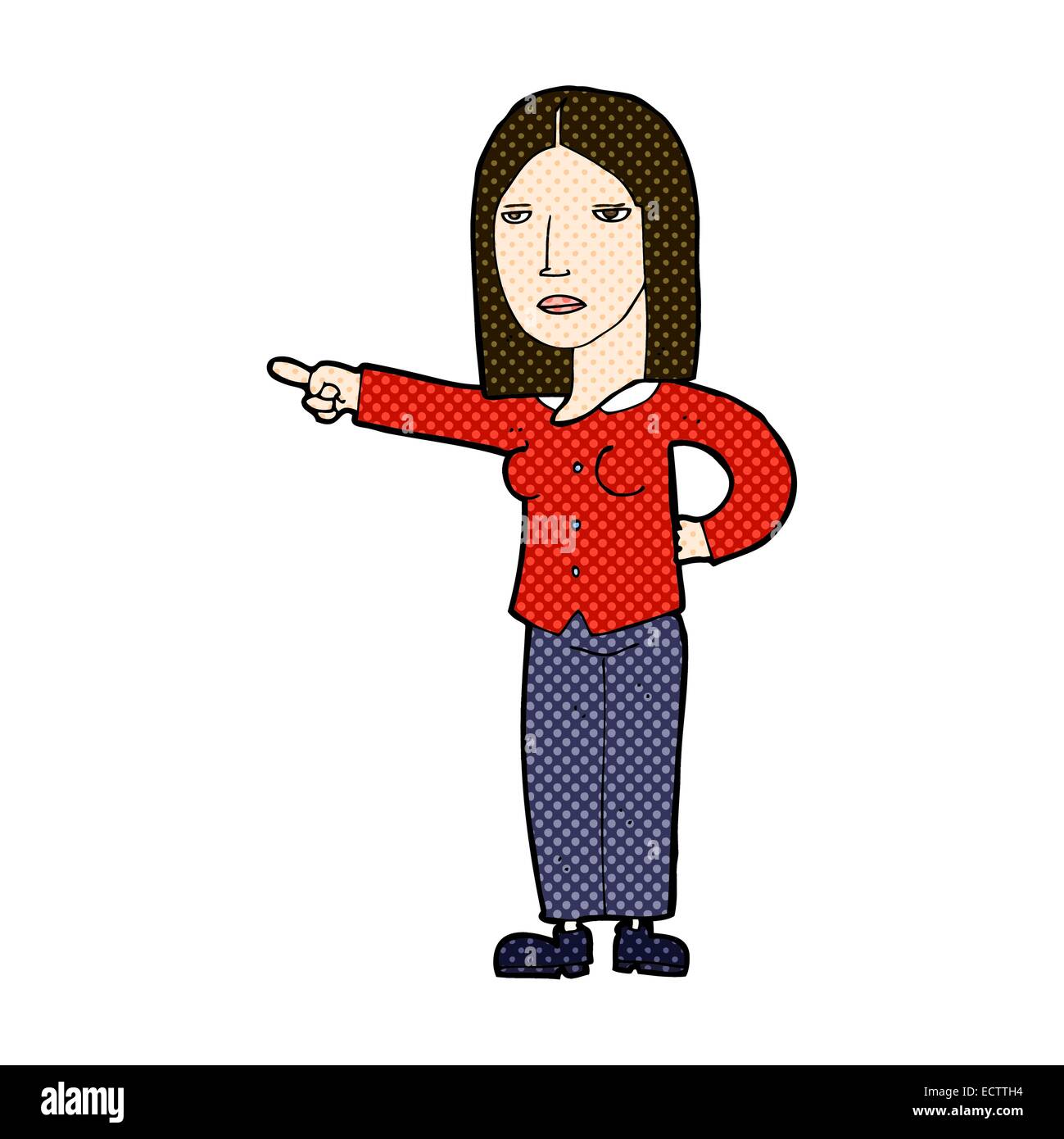 retro comic book style cartoon woman pointing Stock Vector Image & Art ...