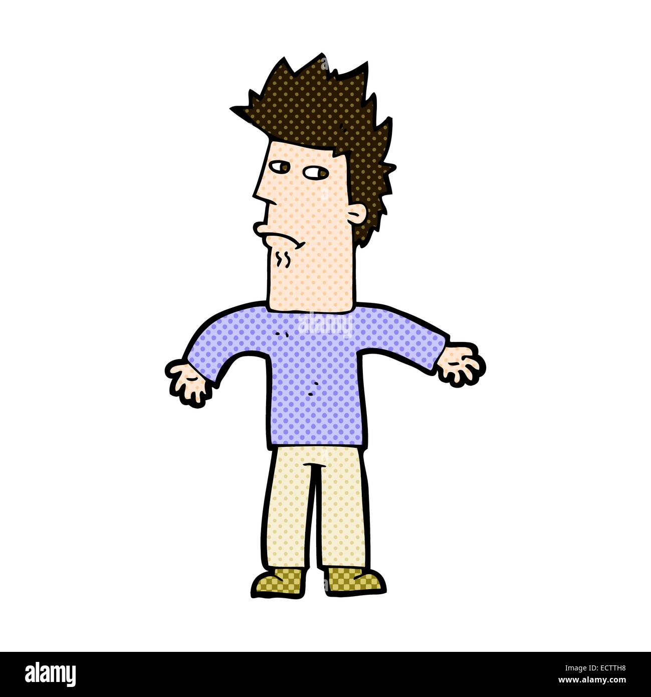 retro comic book style cartoon confused man Stock Vector Image & Art ...