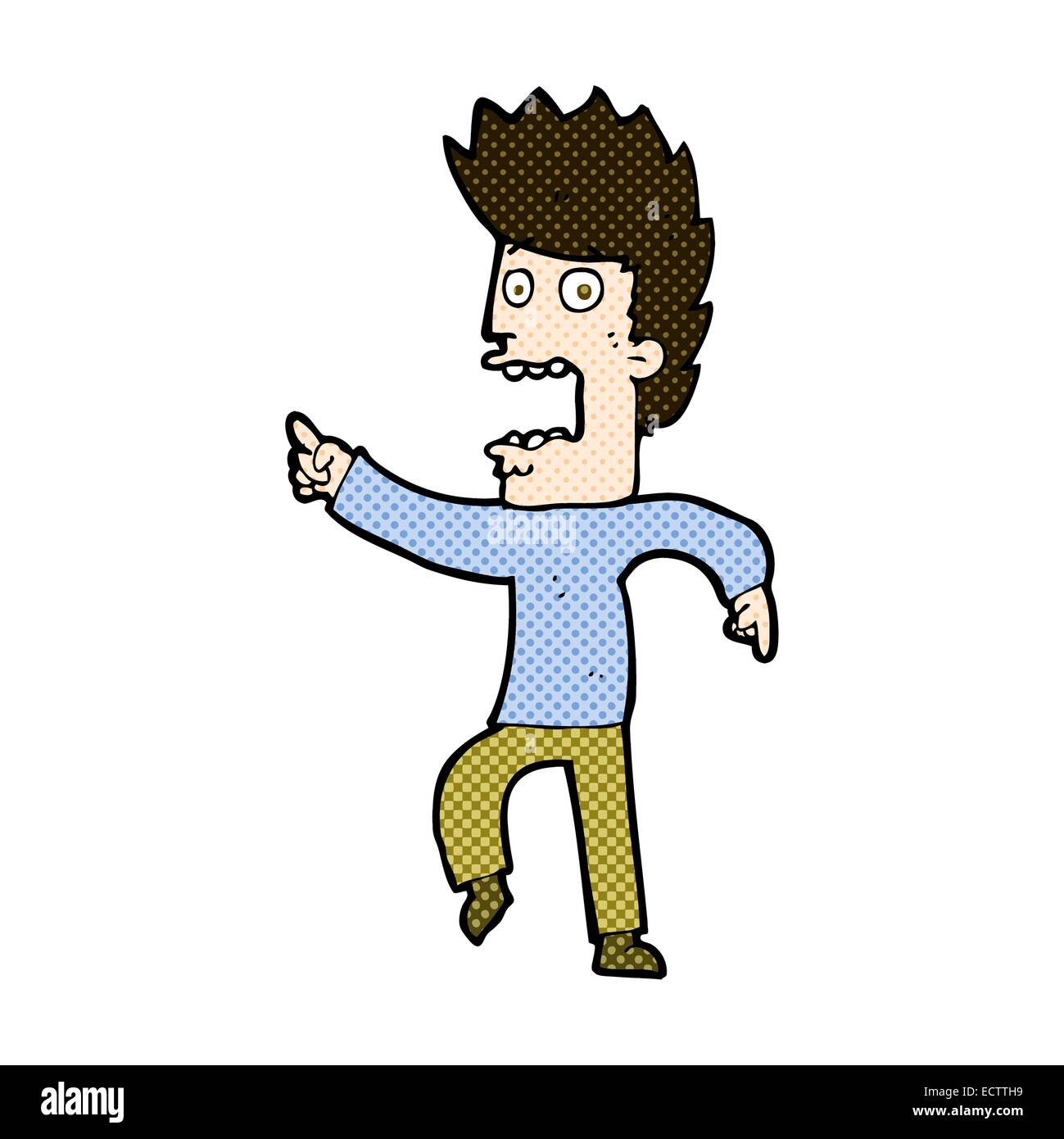 retro comic book style cartoon terrified man Stock Vector Image & Art ...