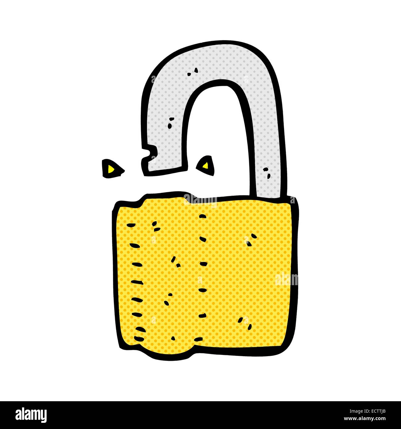 retro comic book style cartoon padlock Stock Vector Image & Art - Alamy