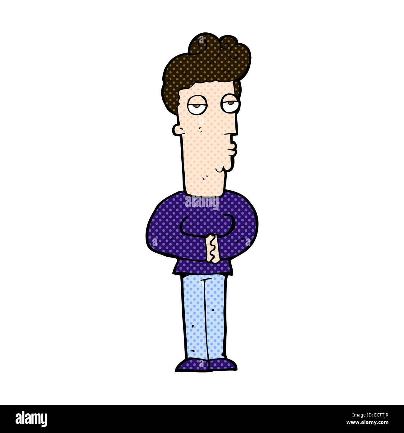 retro comic book style cartoon jaded man Stock Vector Image & Art - Alamy