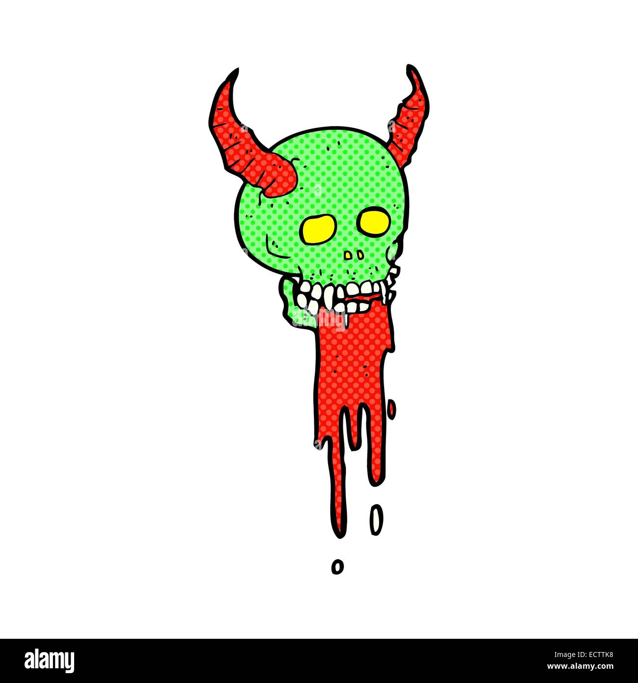 retro comic book style cartoon spooky halloween skull Stock Vector ...