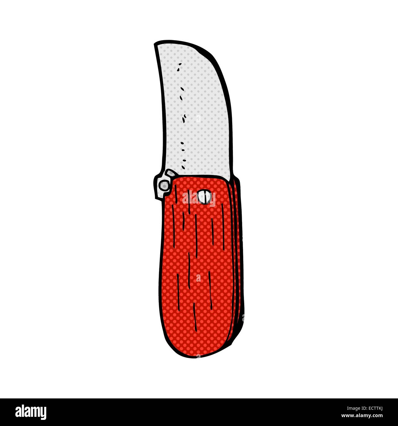 retro comic book style cartoon folding knife Stock Vector Image & Art ...