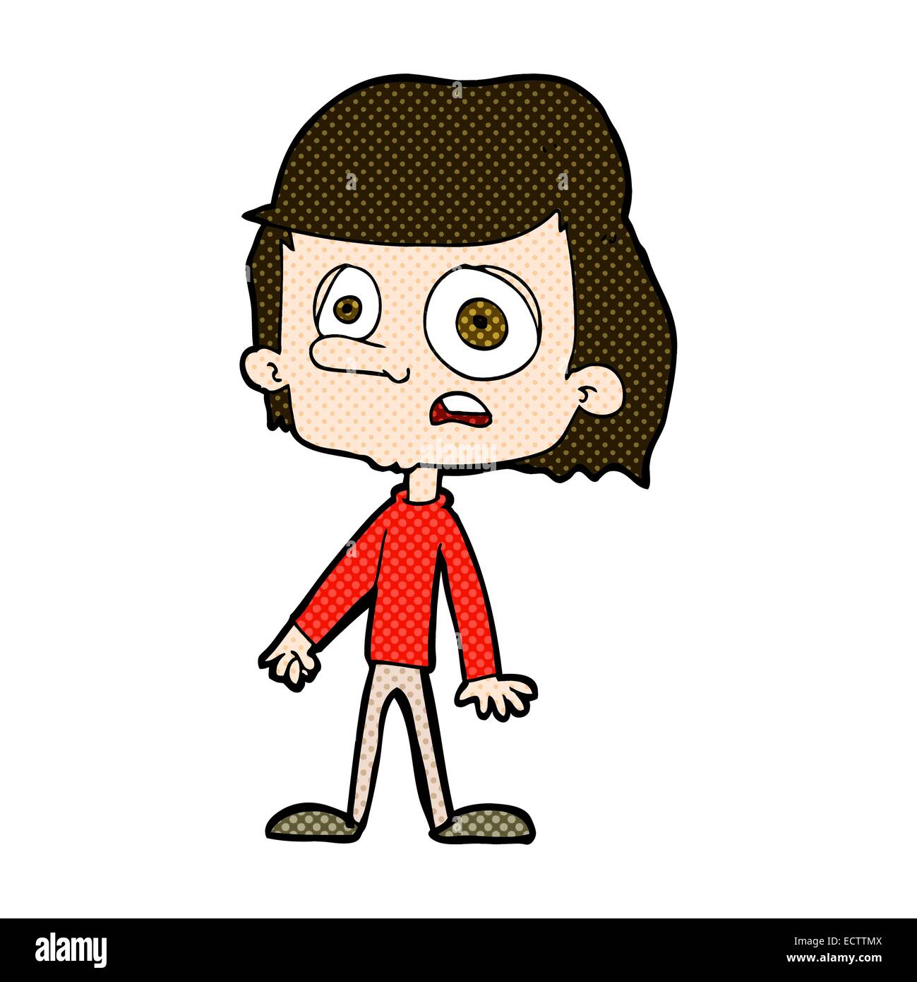 retro comic book style cartoon worried boy Stock Vector Image & Art - Alamy