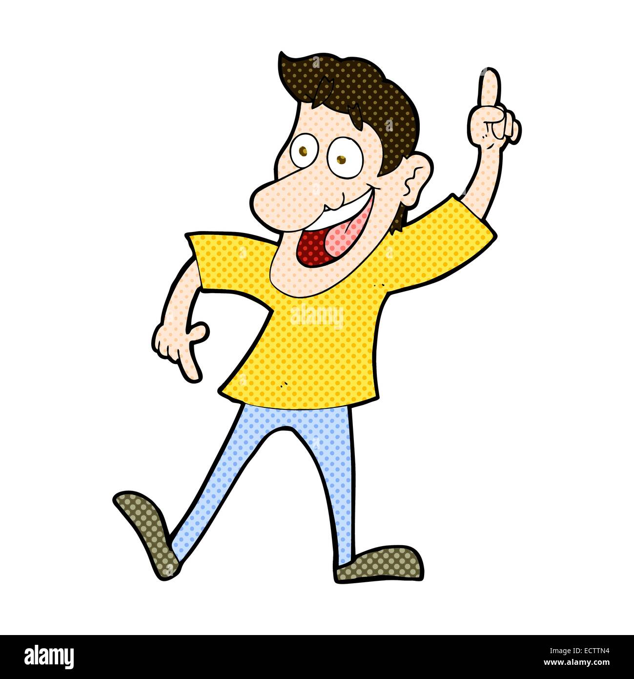 retro comic book style cartoon man with great idea Stock Vector Image ...