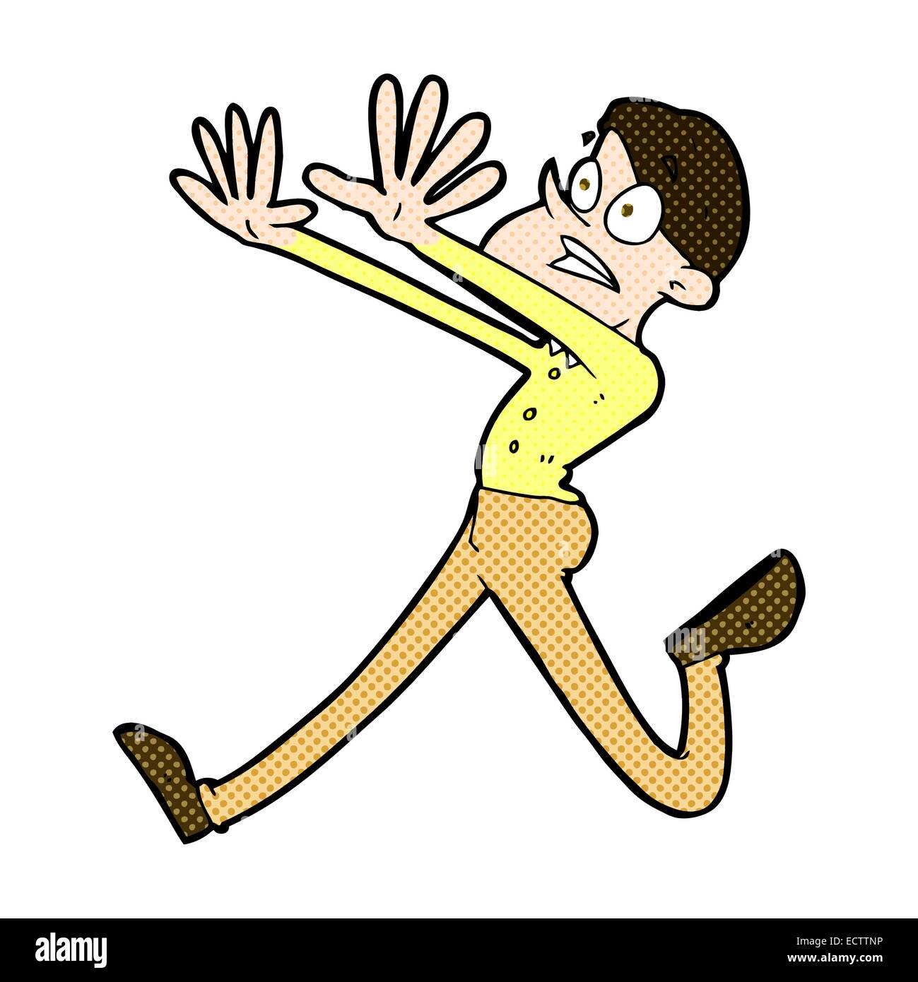 retro comic book style cartoon man running away Stock Vector Image ...