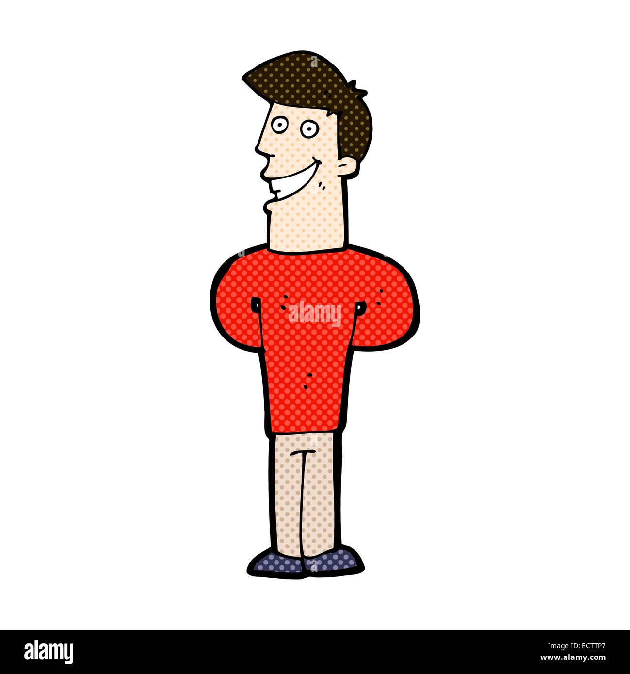 retro comic book style cartoon grinning man Stock Vector Image & Art ...