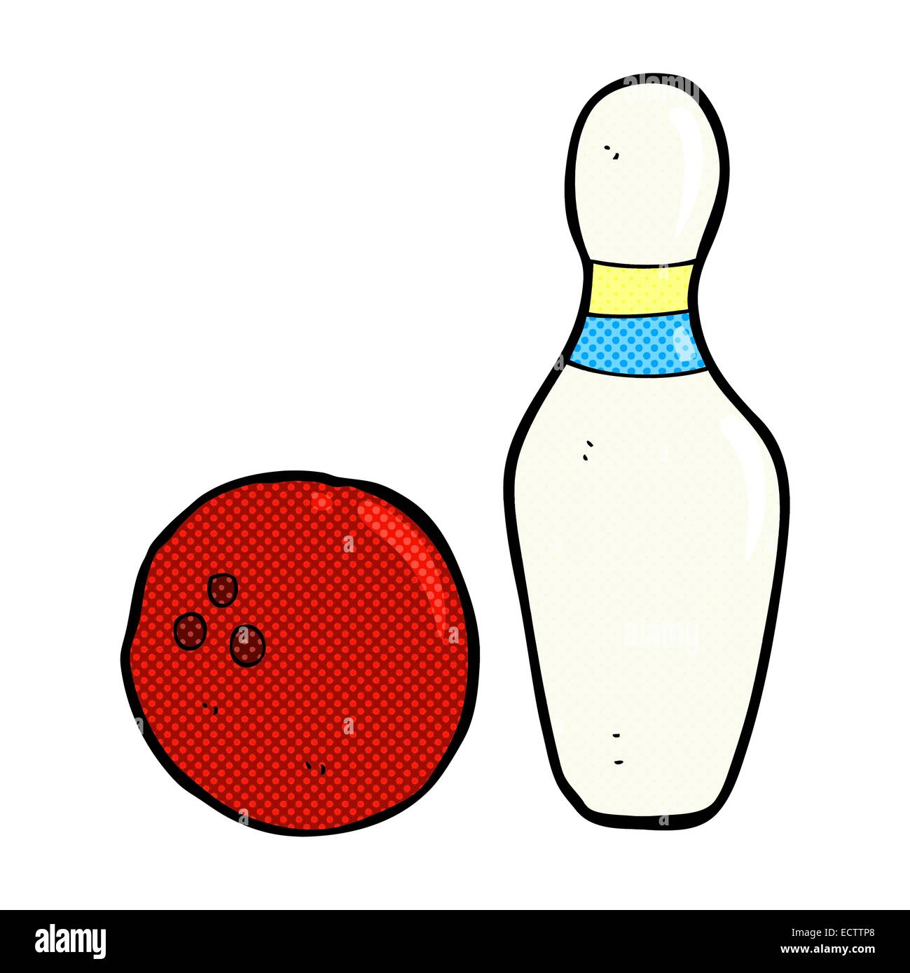 ten pin bowling retro comic book style cartoon Stock Vector Image & Art ...