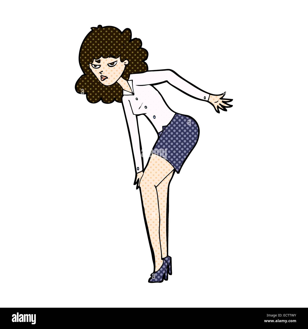 retro comic book style cartoon annoyed woman rubbing knee Stock Vector ...