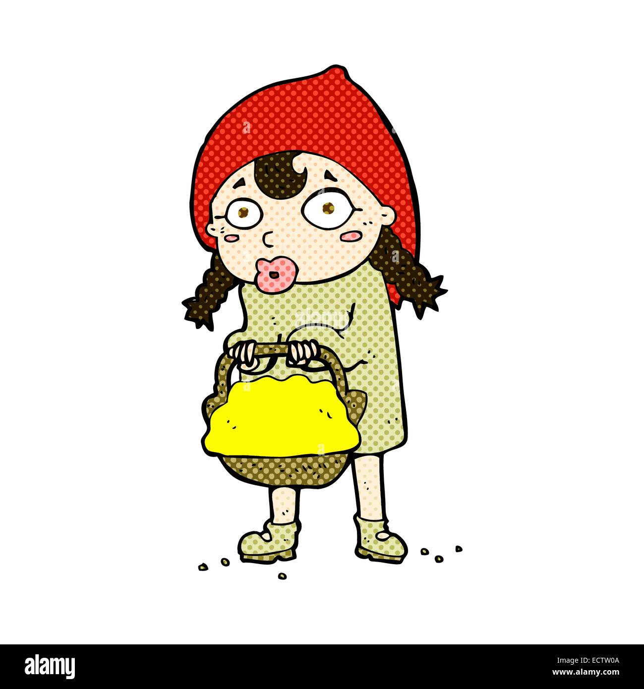 little red riding hood retro comic book style cartoon Stock Vector ...